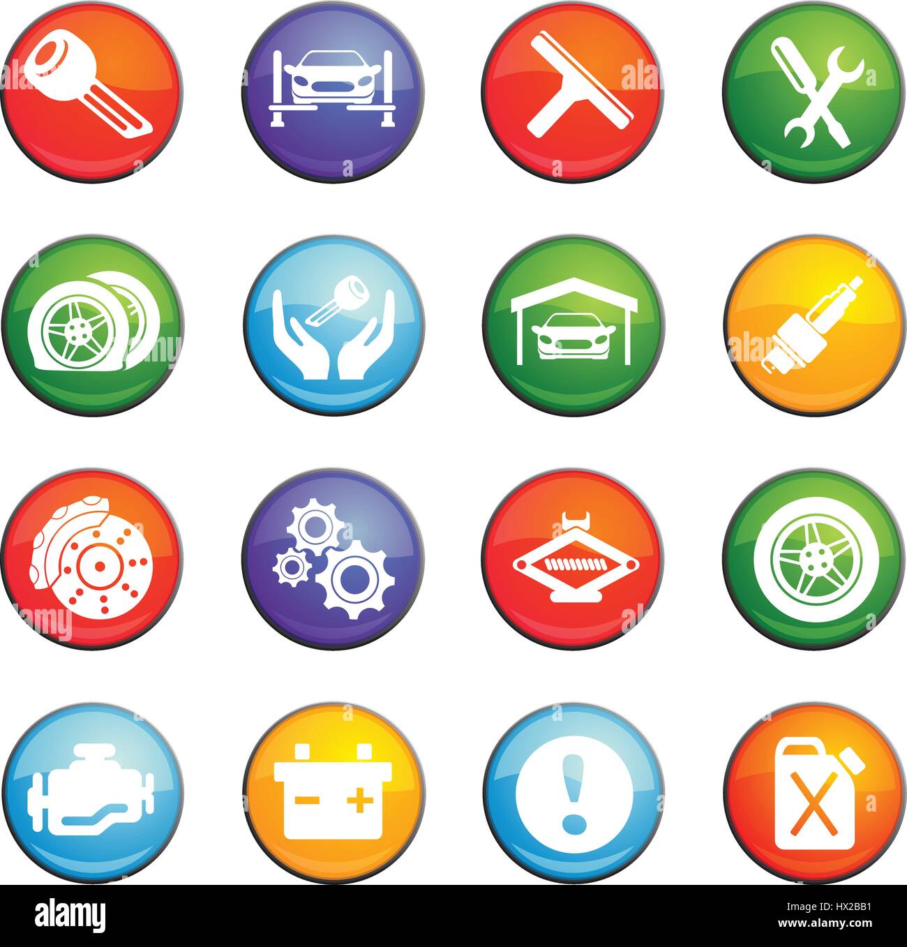 car service vector icons for user interface design Stock Vector Image ...