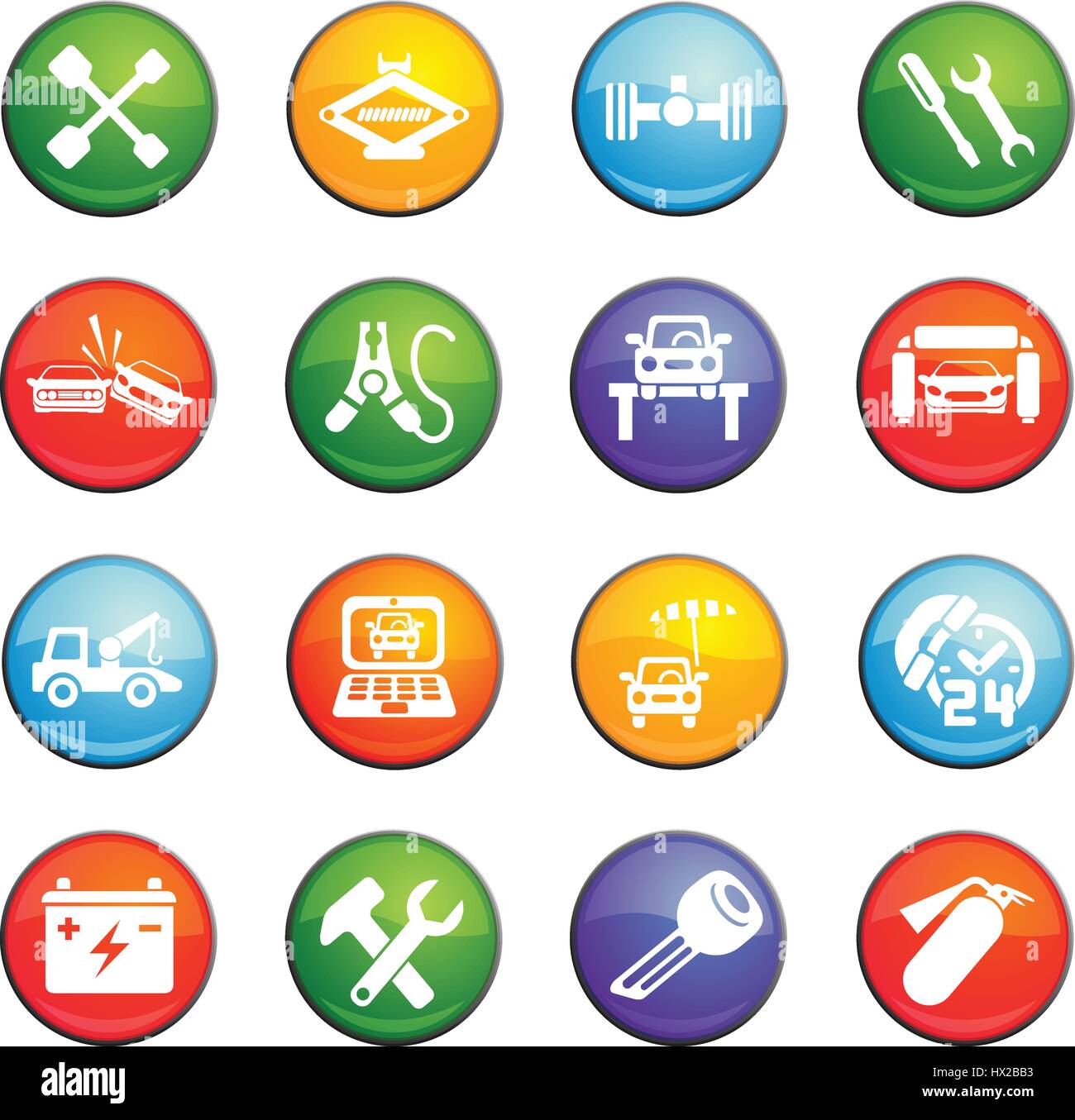 car service vector icons for user interface design Stock Vector Image ...