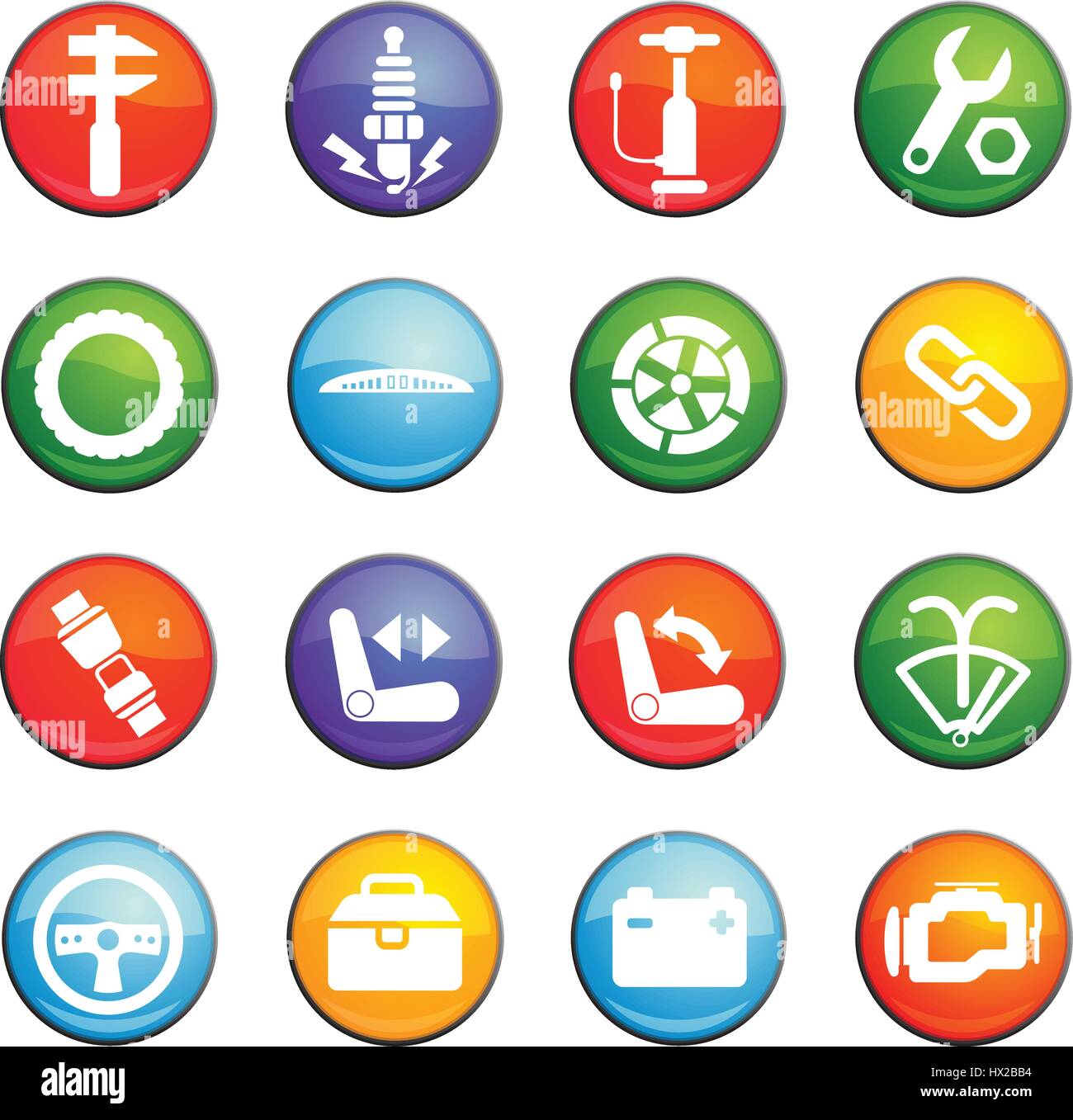 car shop vector icons for user interface design Stock Vector Image ...