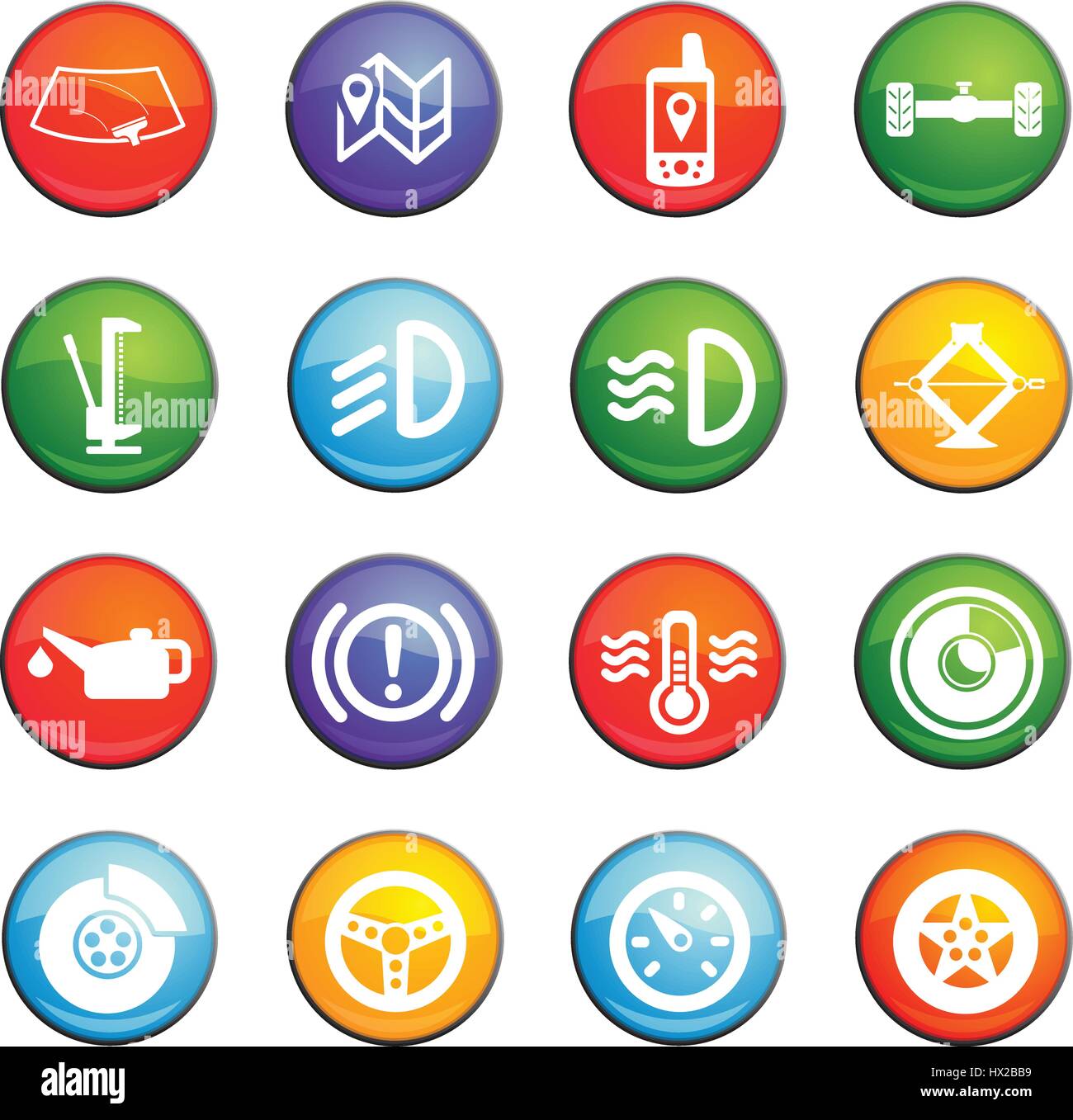 car shop vector icons for user interface design Stock Vector Image ...