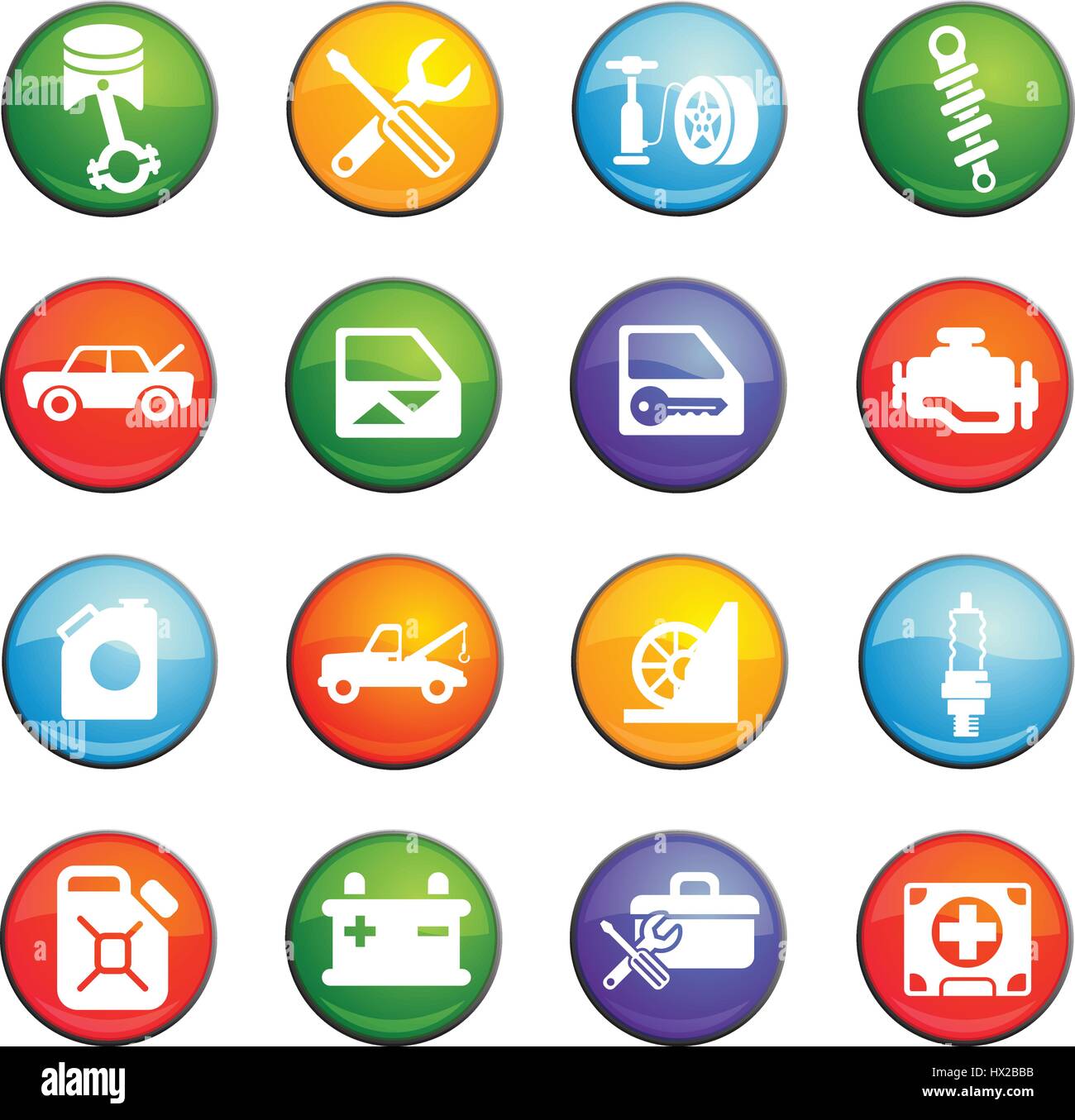 car shop vector icons for user interface design Stock Vector Image ...