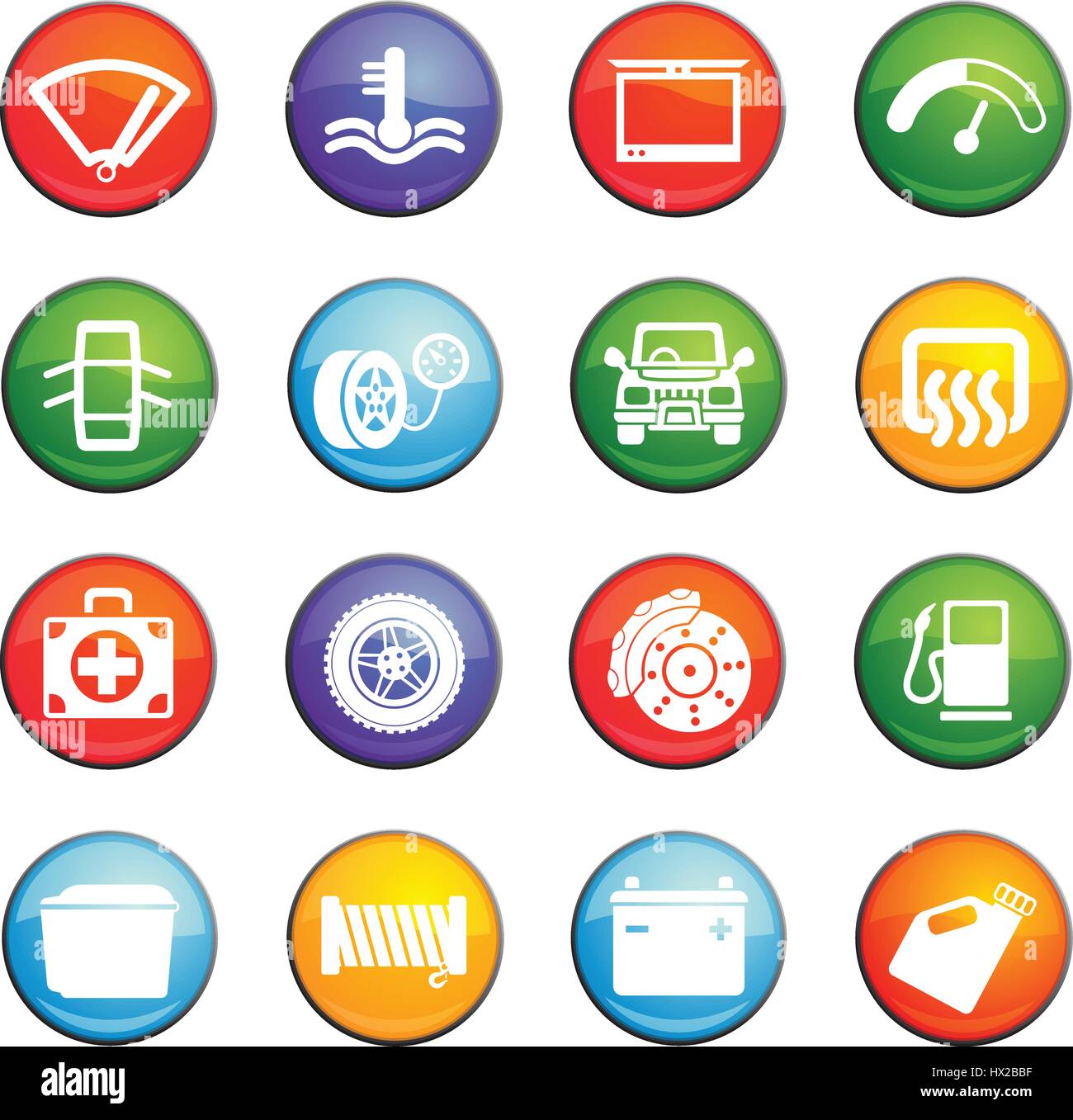 car shop vector icons for user interface design Stock Vector Image ...