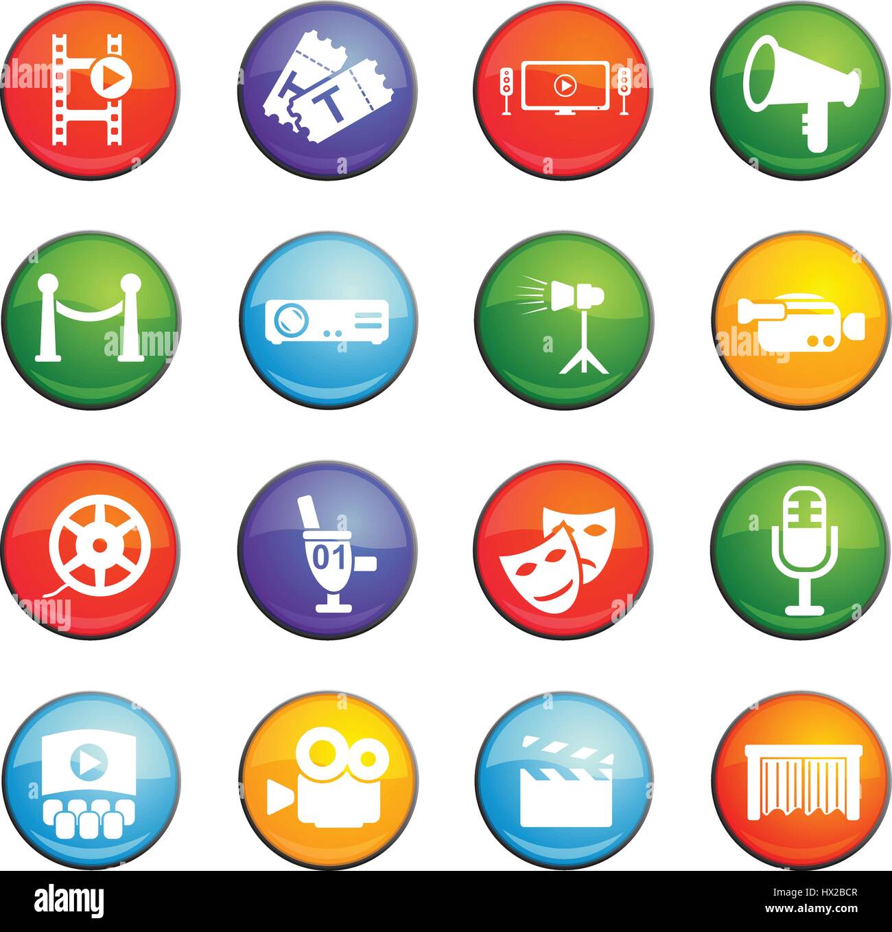cinema vector icons for user interface design Stock Vector Image & Art ...