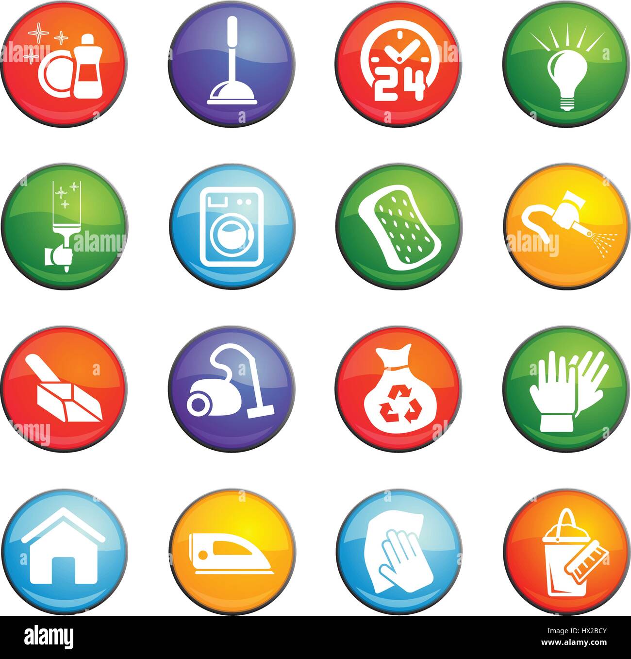 cleaning vector icons for user interface design Stock Vector Image ...