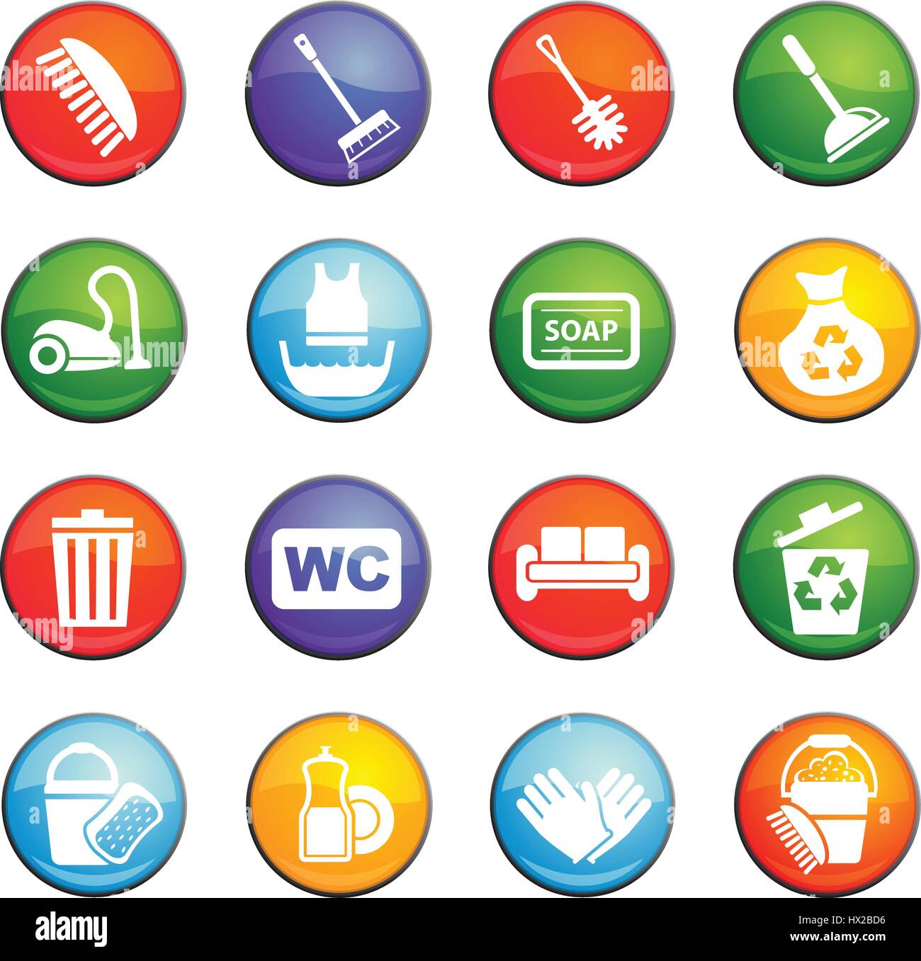 cleaning vector icons for user interface design Stock Vector Image ...