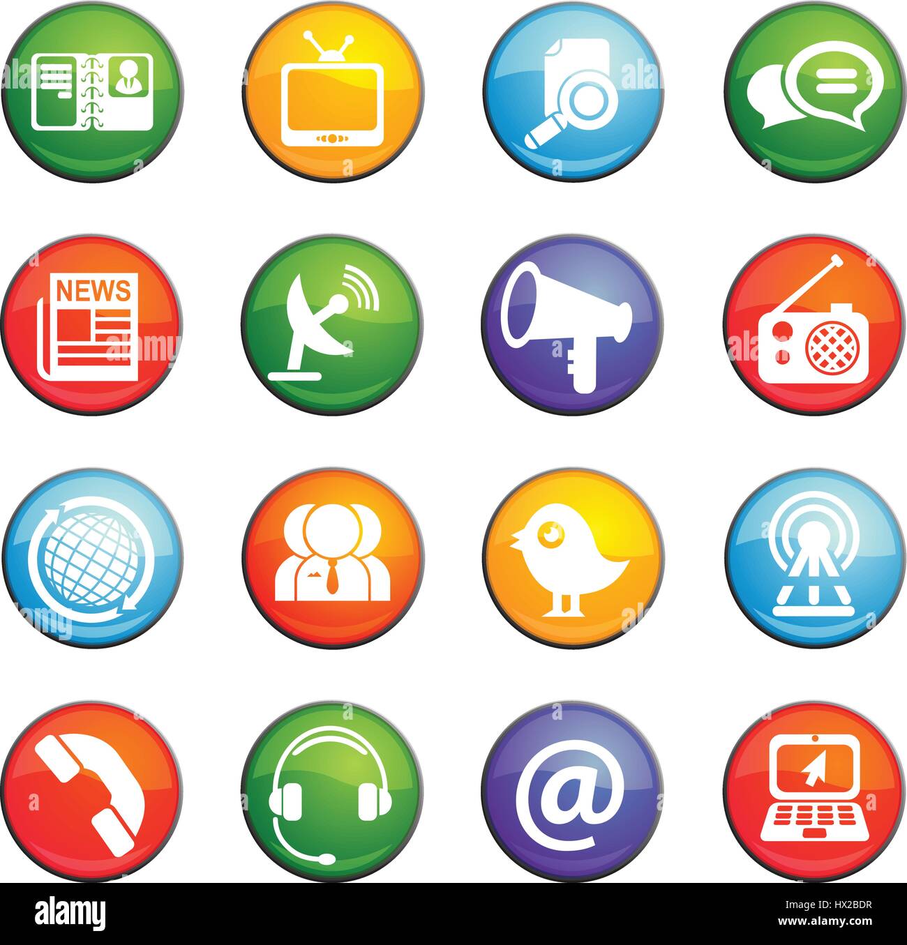 communication vector icons for user interface design Stock Vector Image ...