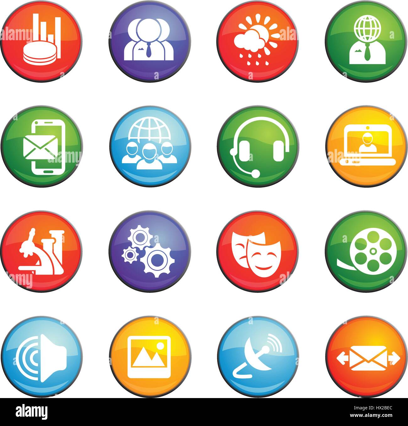 communication vector icons for user interface design Stock Vector Image ...