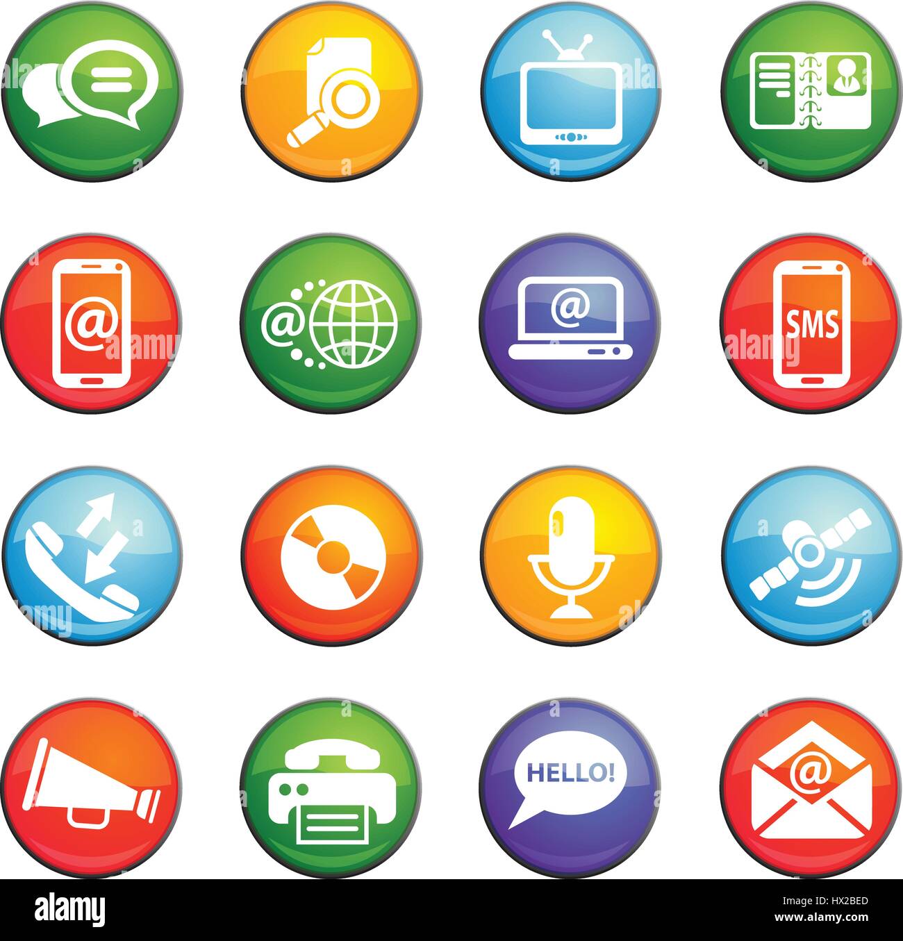 communication vector icons for user interface design Stock Vector Image ...
