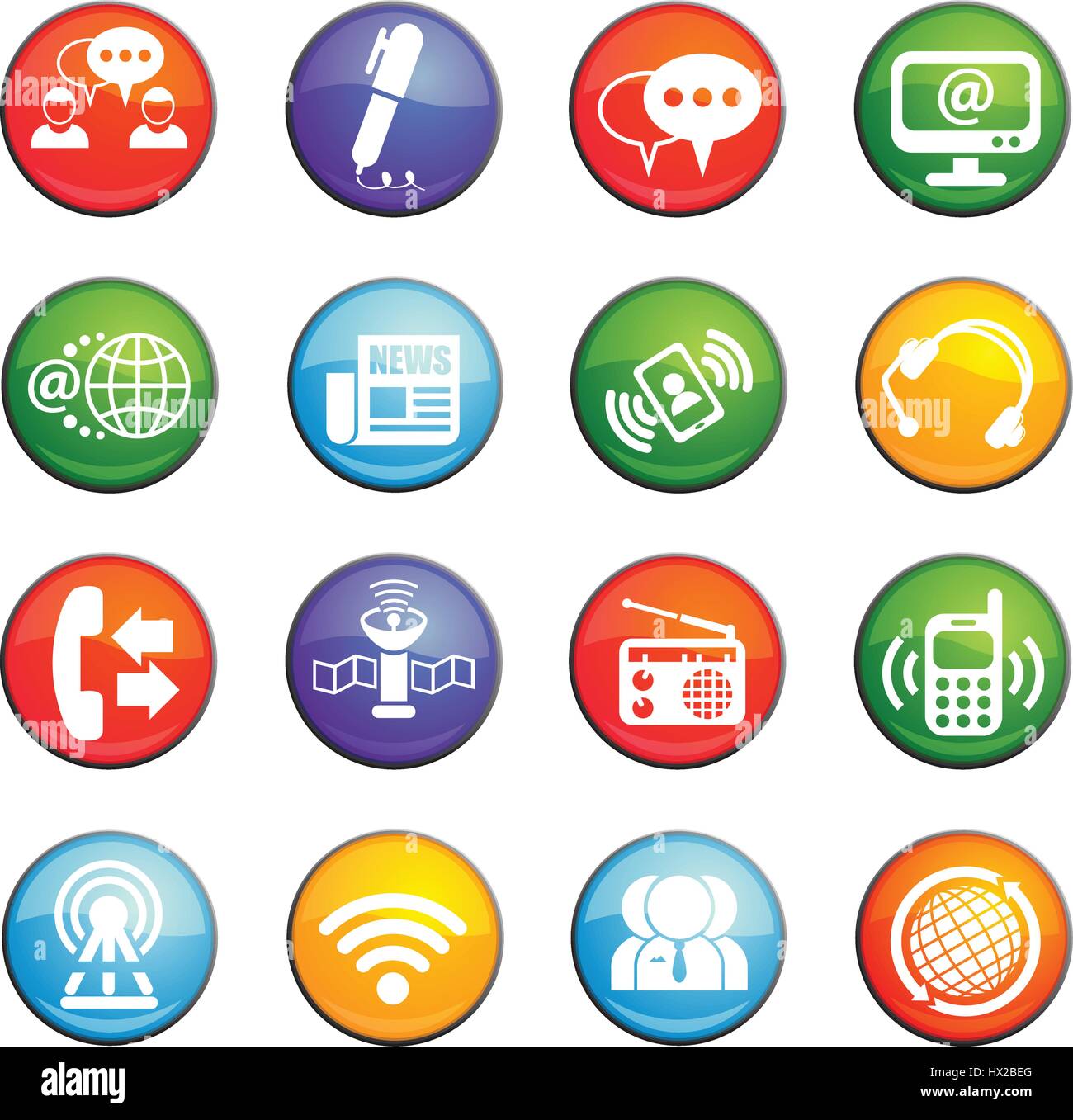 communication vector icons for user interface design Stock Vector Image ...