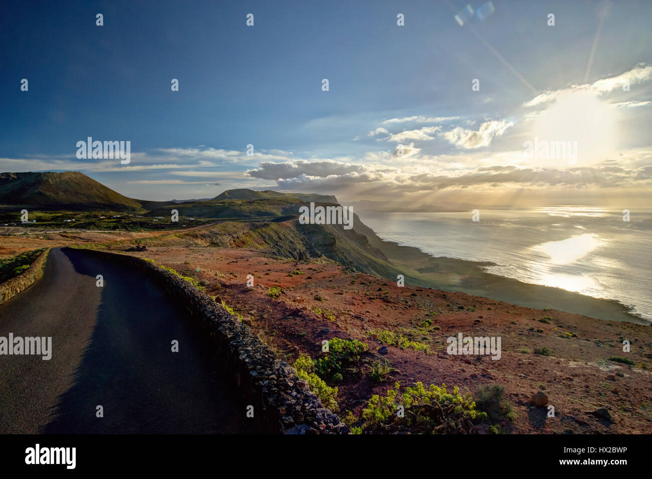 Canary islands view from mirador del rio at sunset hi-res stock ...
