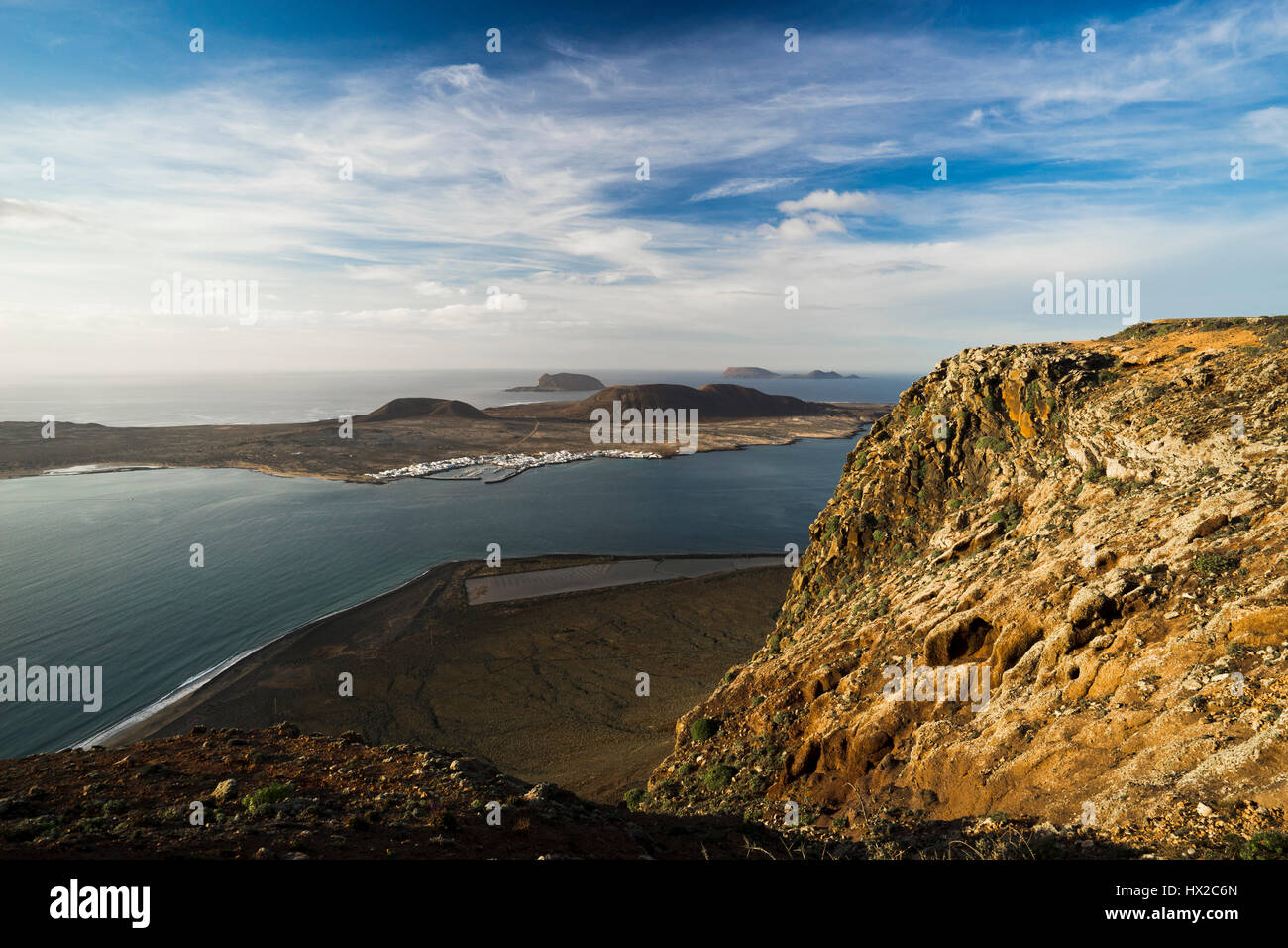Canary island - panoramic view from Mirador del Rio, built and planed ...