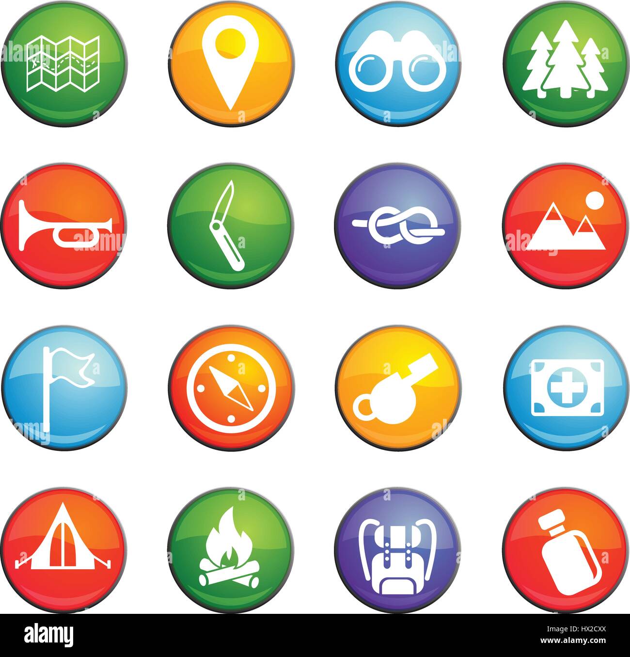 day of scouts vector icons for user interface design Stock Vector Image ...