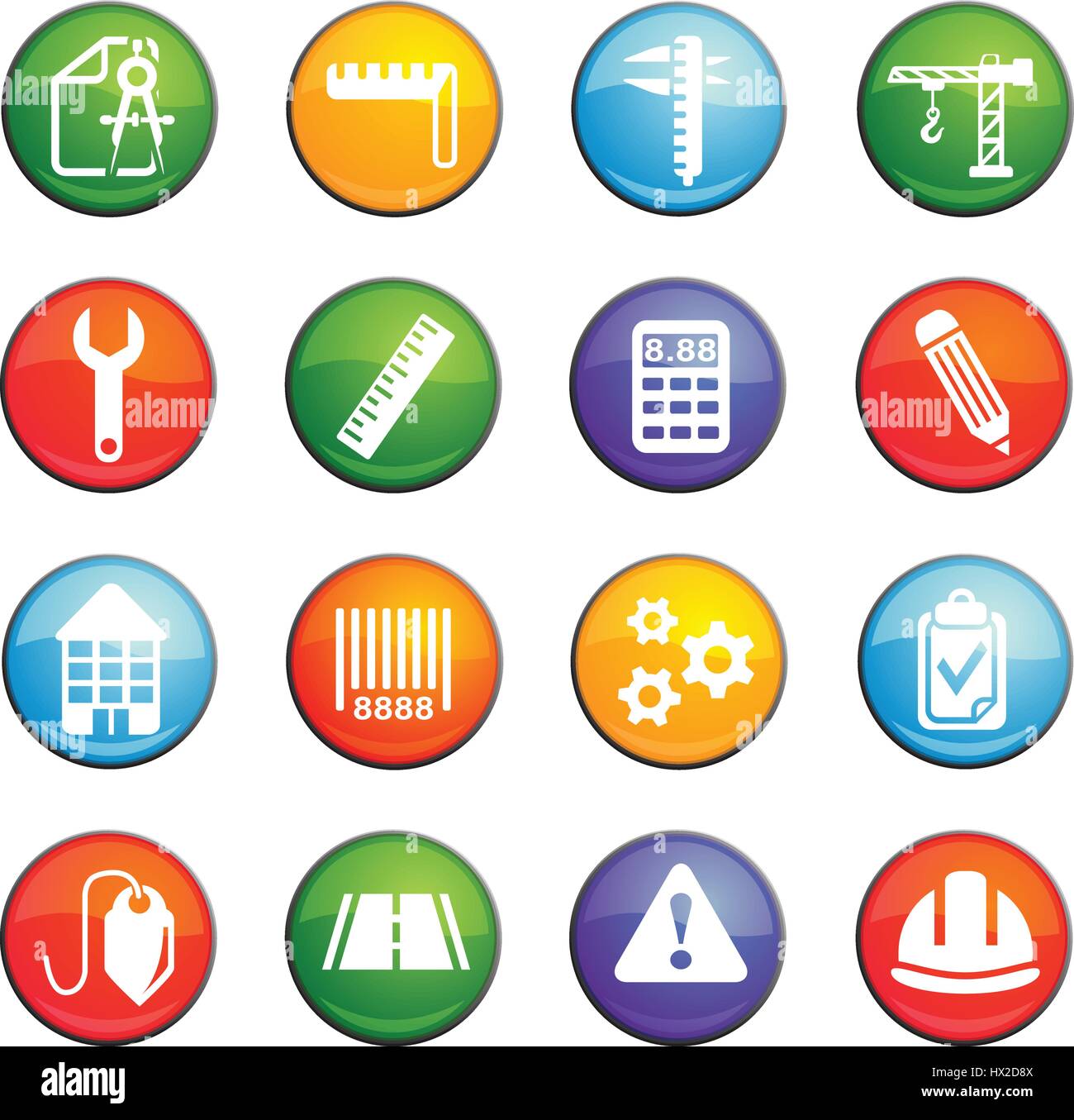 engineering vector icons for user interface design Stock Vector Image ...