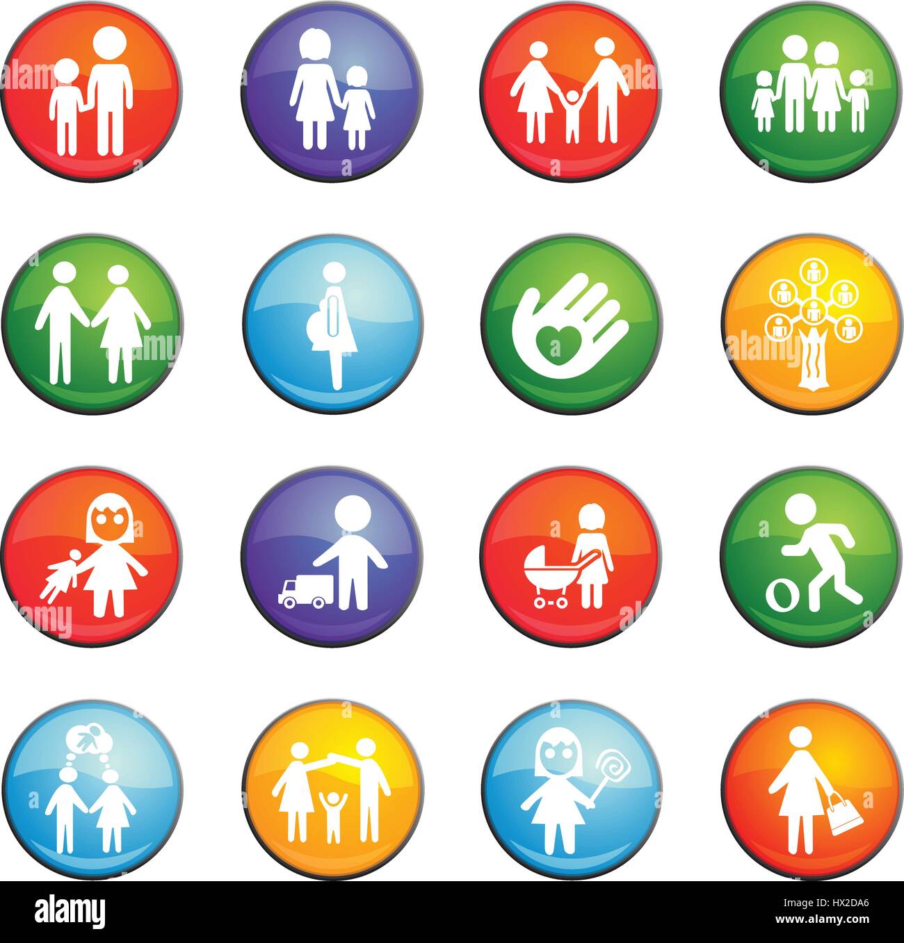 family vector icons for user interface design Stock Vector Image & Art ...
