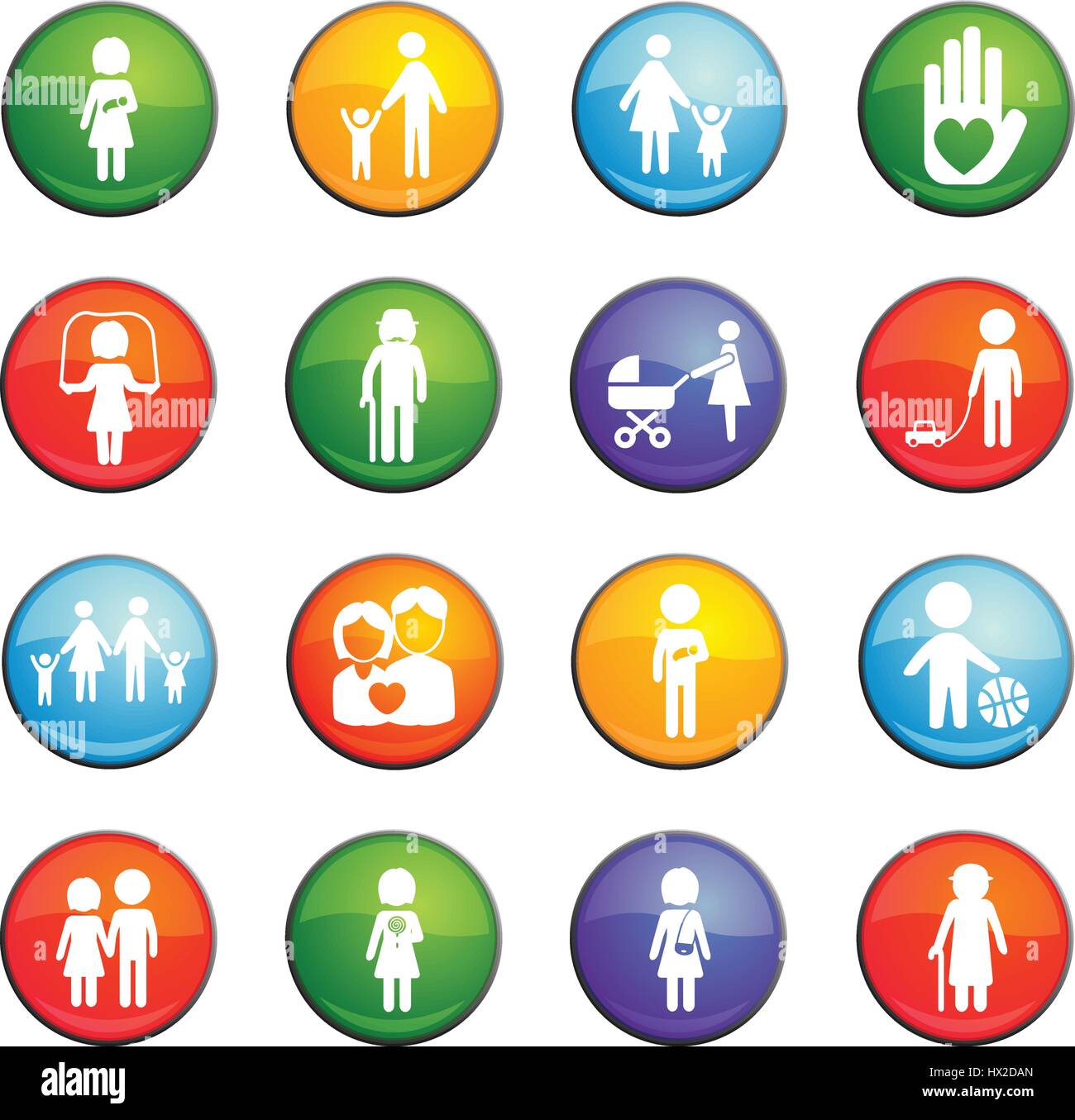 family vector icons for user interface design Stock Vector Image & Art ...
