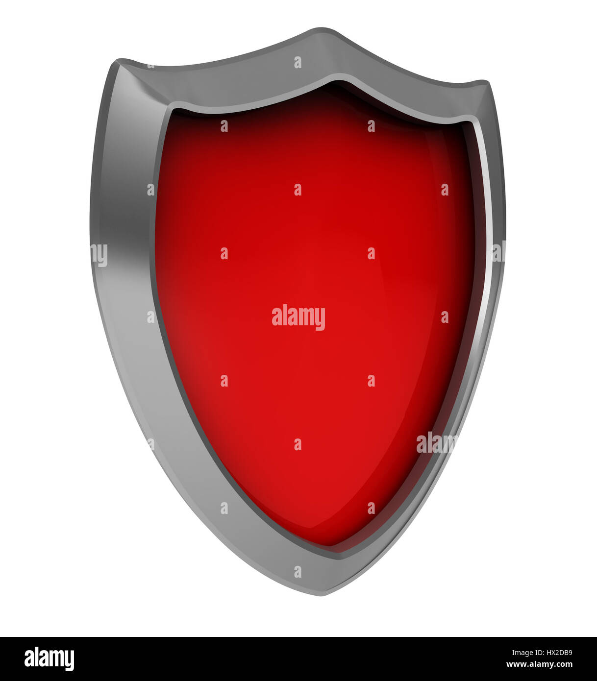 abstract 3d illustration of red shield icon isolated over white ...