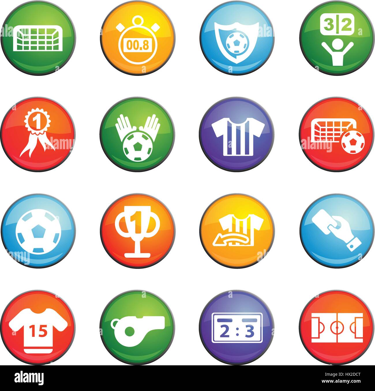 football vector icons for user interface design Stock Vector Image ...