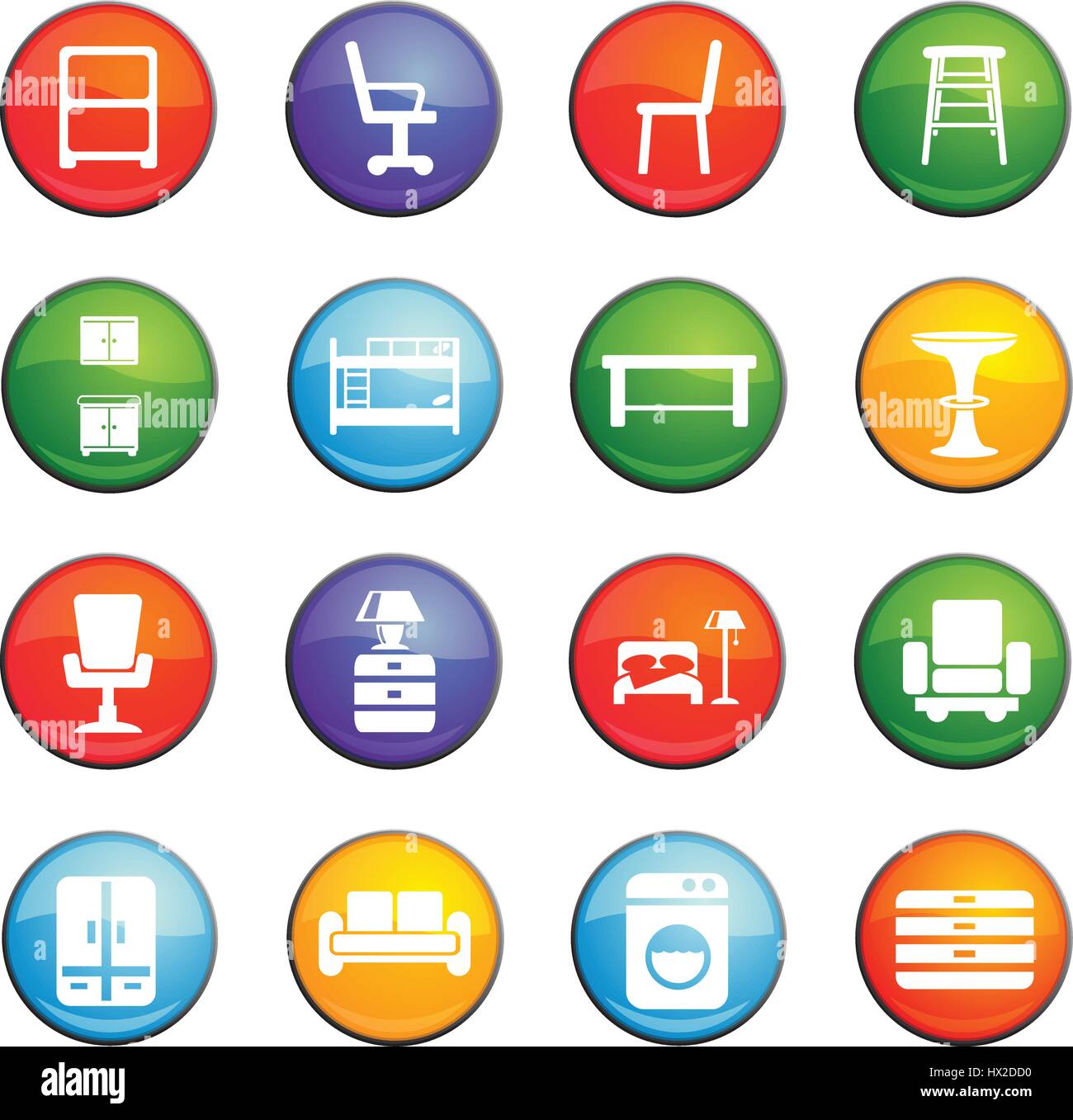 furniture vector icons for user interface design Stock Vector Image ...