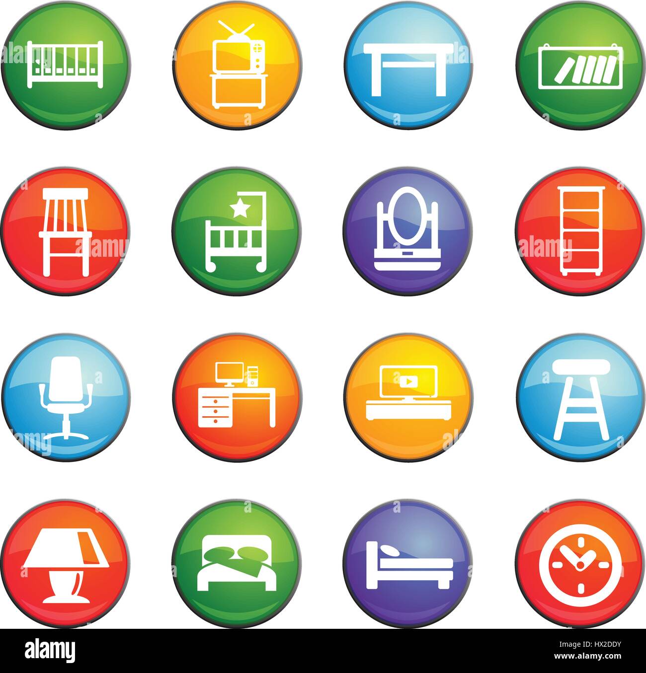 furniture vector icons for user interface design Stock Vector Image ...