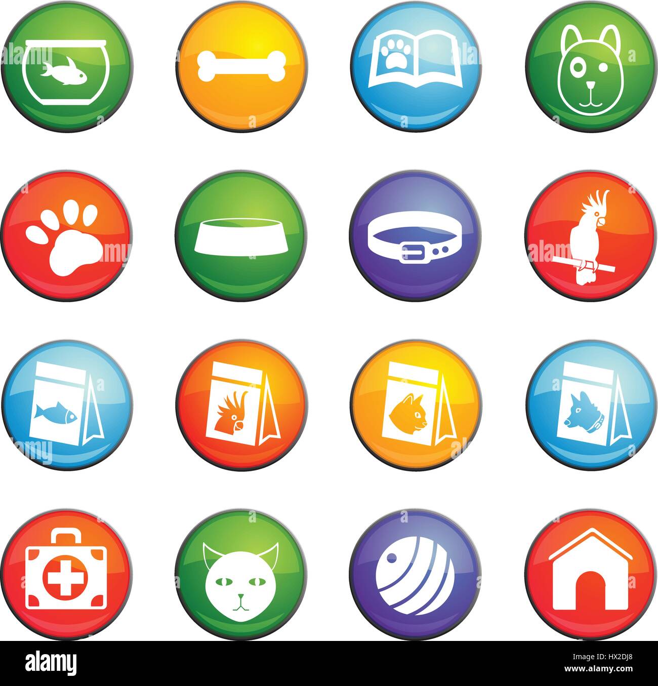 goods for pets vector icons for user interface design Stock Vector ...