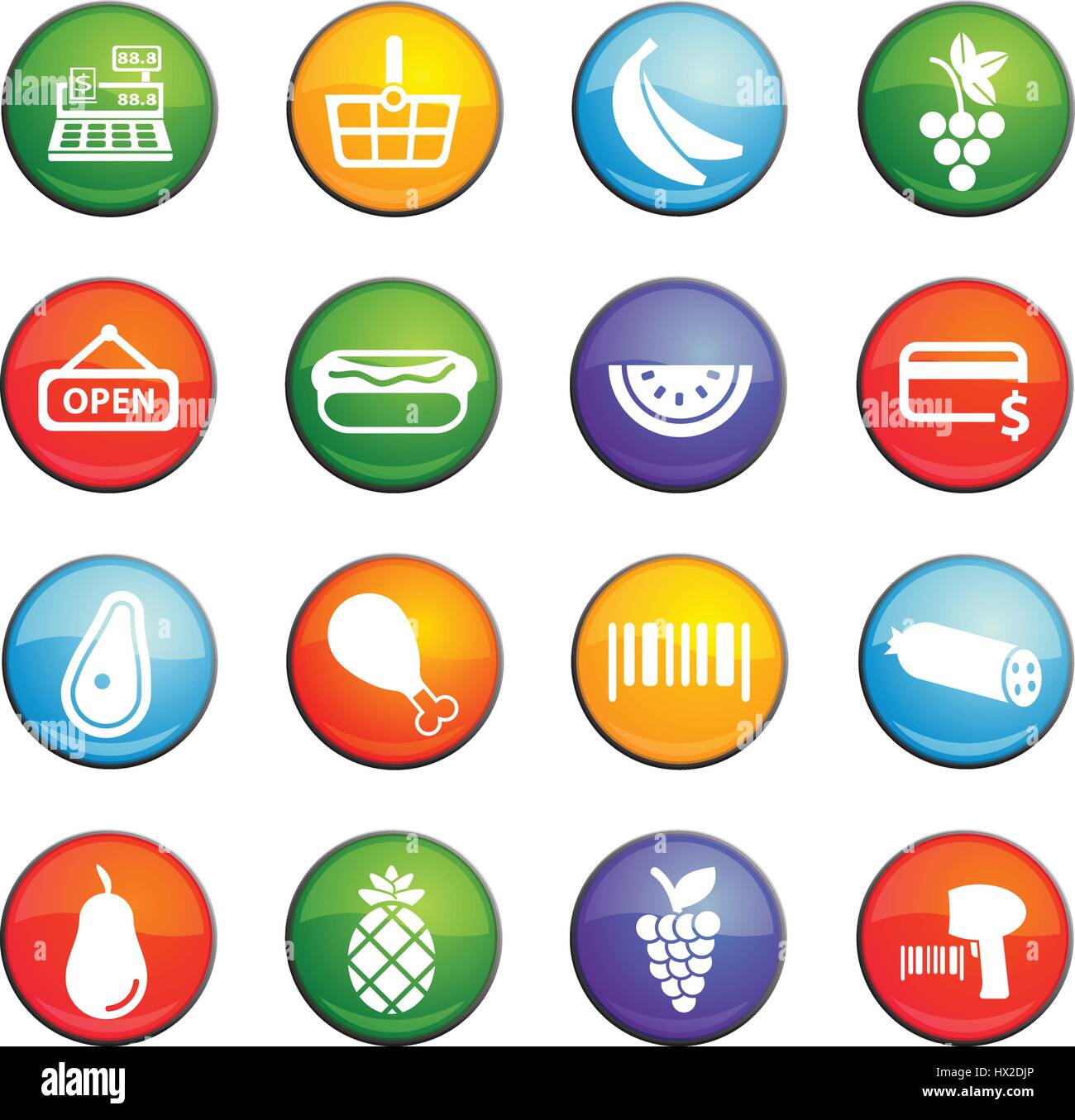 grocery store vector icons for user interface design Stock Vector Image ...
