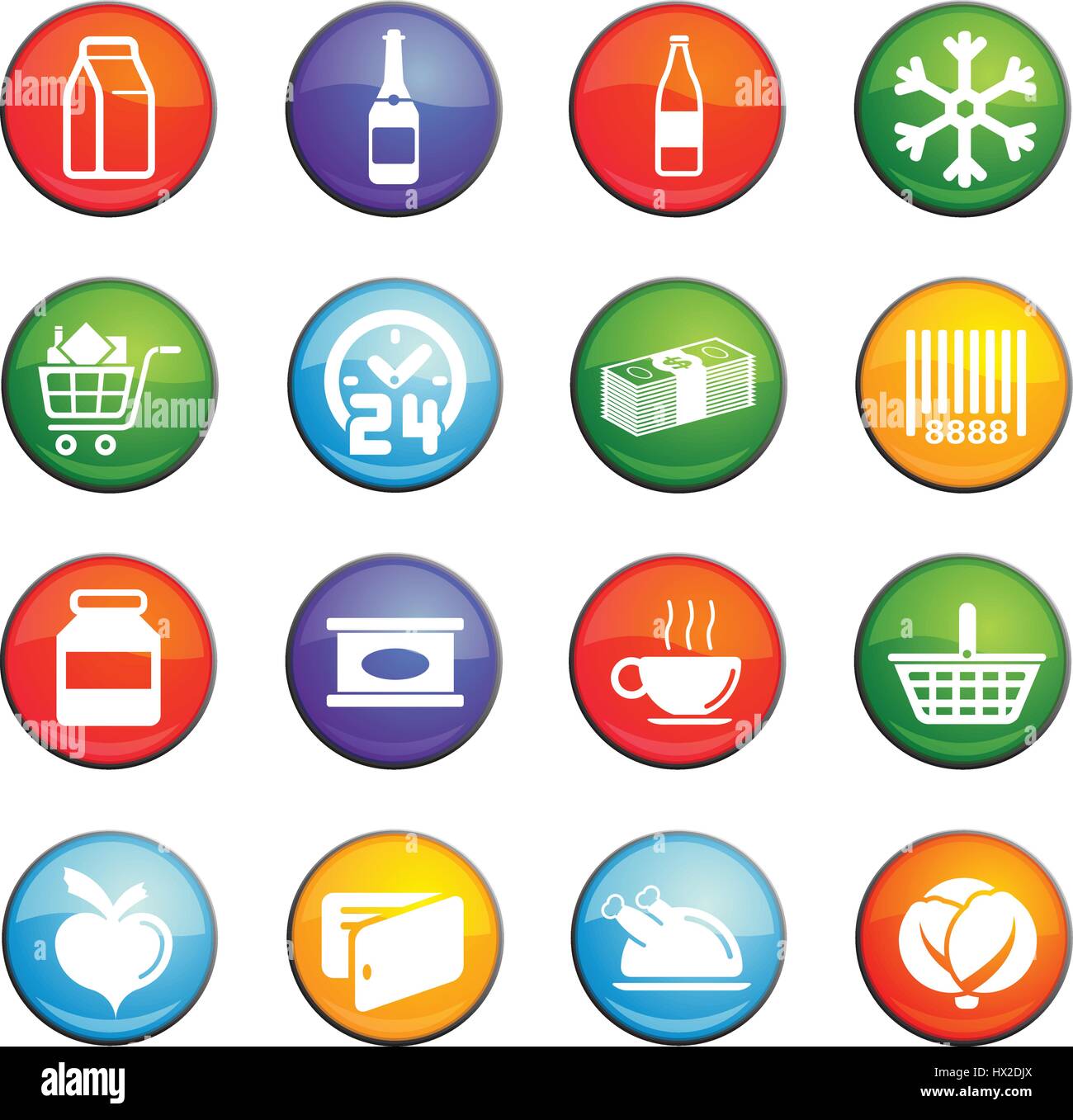 grocery store vector icons for user interface design Stock Vector Image ...