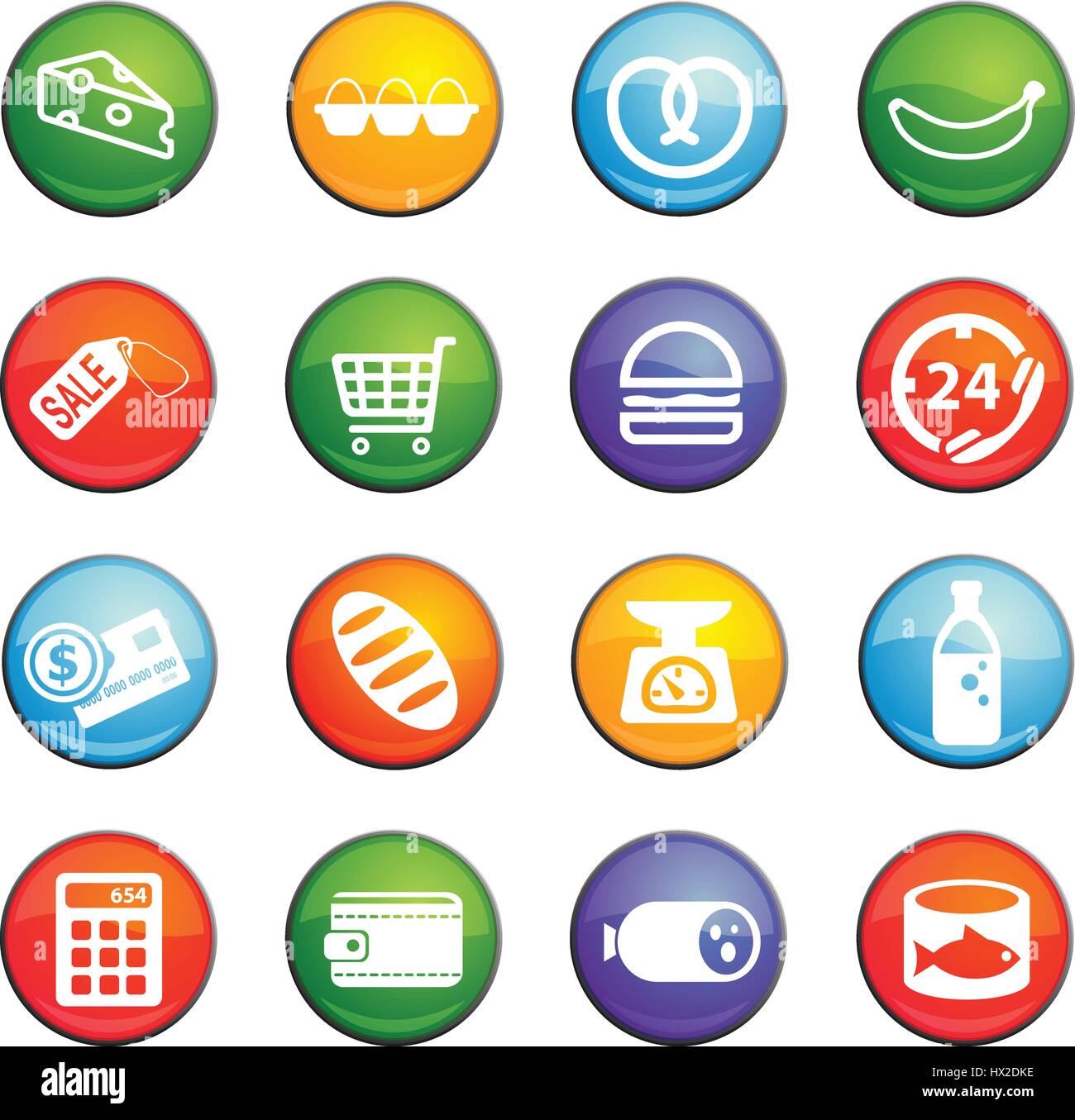 grocery store vector icons for user interface design Stock Vector Image ...