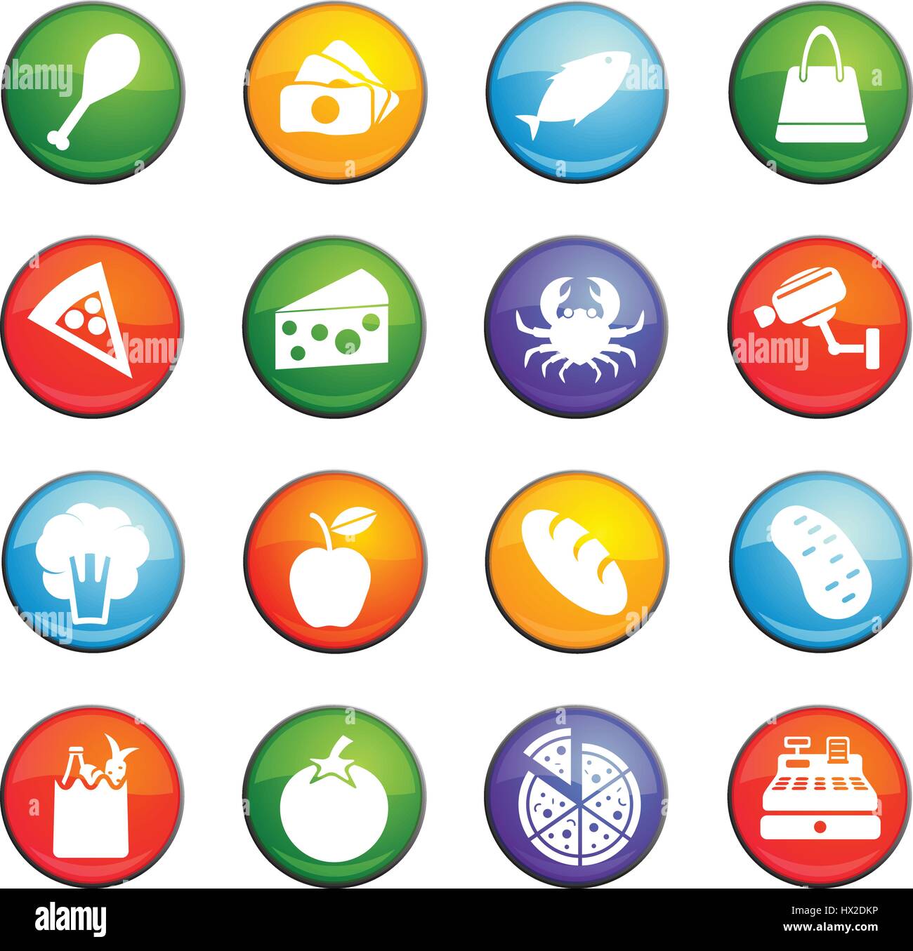 grocery store vector icons for user interface design Stock Vector Image ...