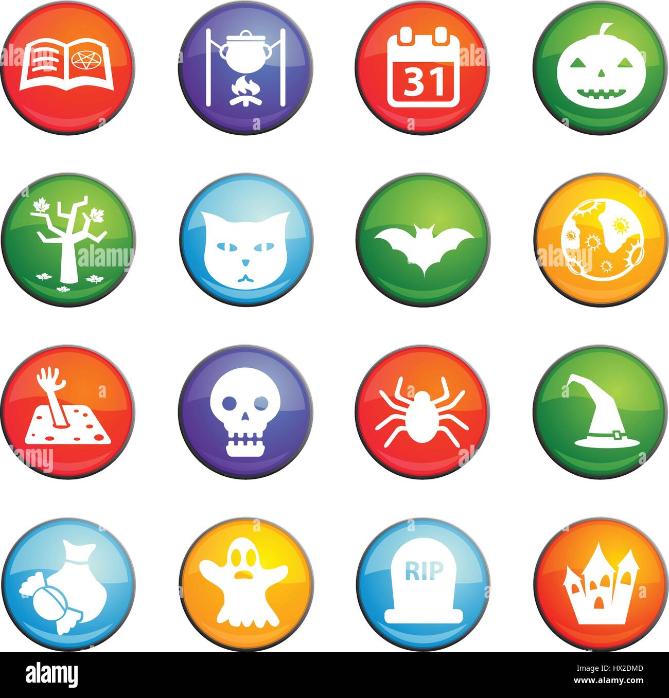 halloween vector icons for user interface design Stock Vector Image ...