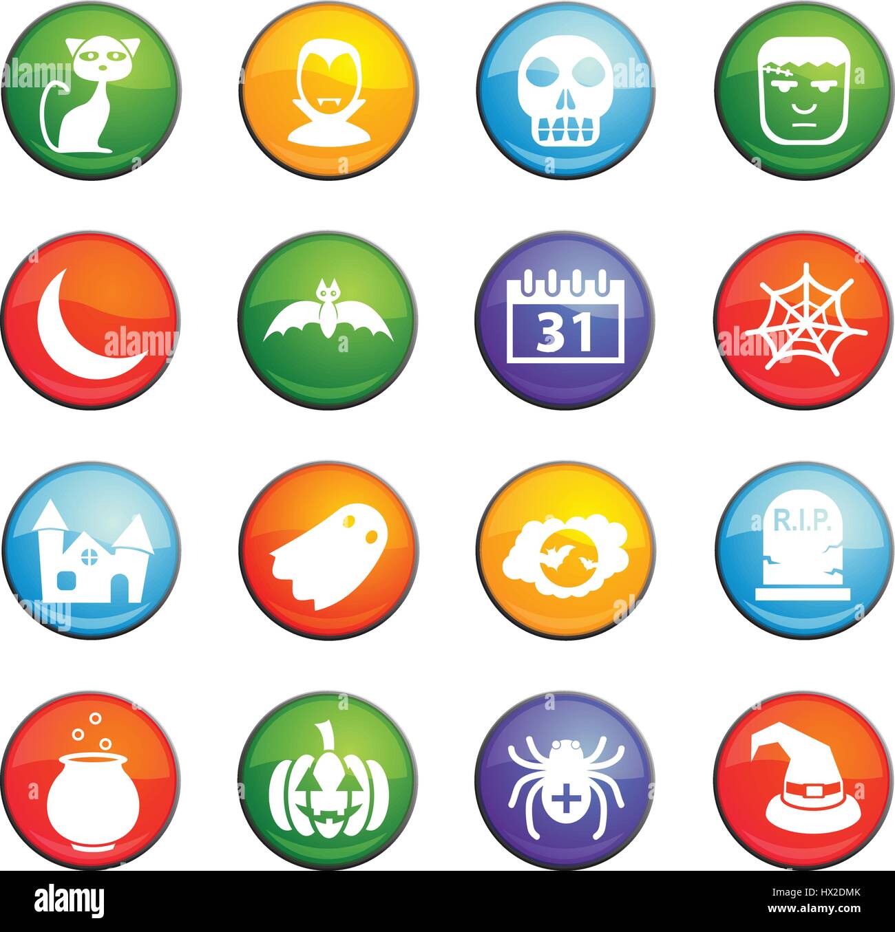 halloween vector icons for user interface design Stock Vector Image ...