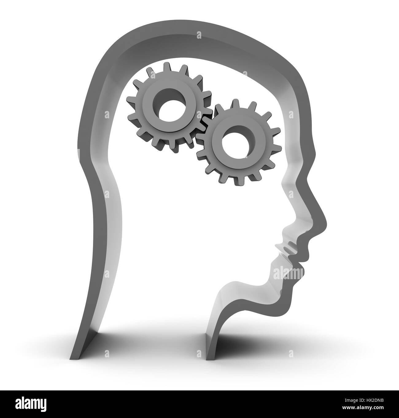 3d man gear brain Black and White Stock Photos & Images - Alamy