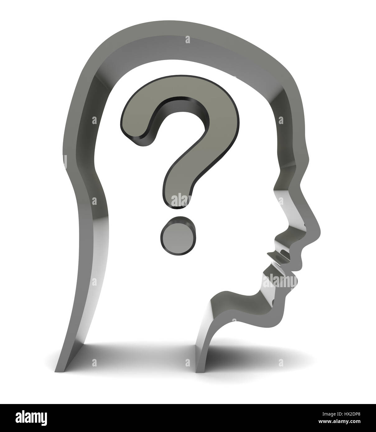 Head silhouette question mark hi-res stock photography and images - Alamy