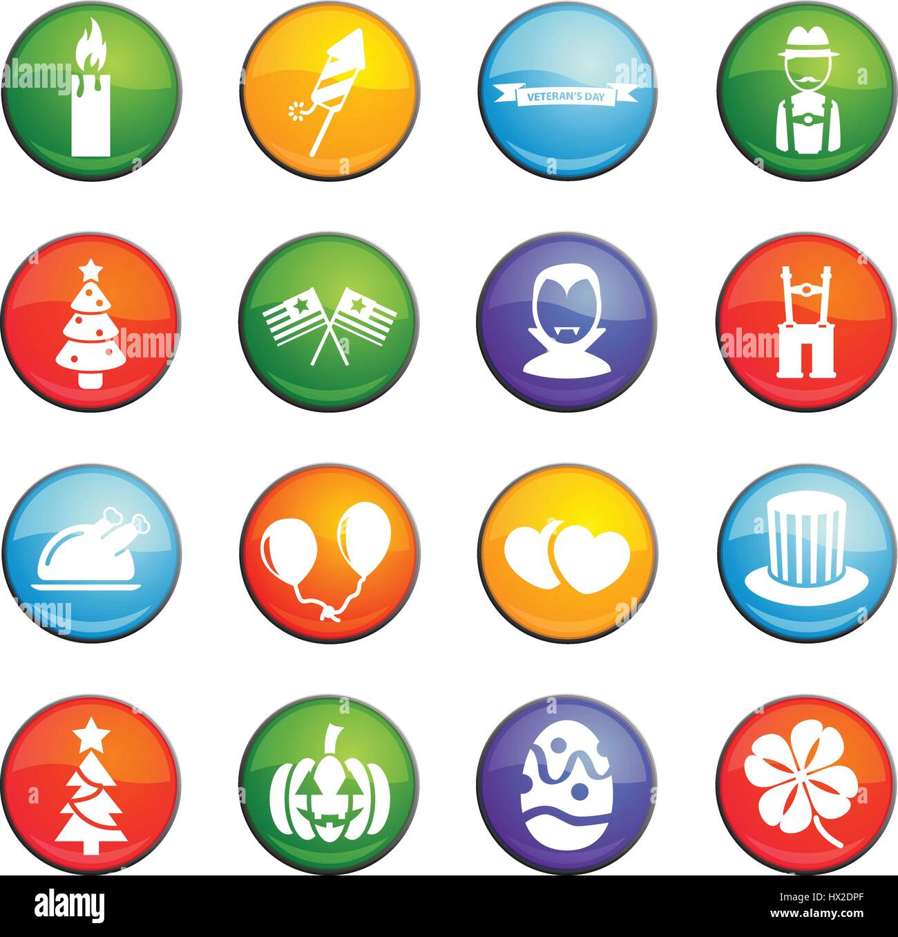 holidays vector icons for user interface design Stock Vector Image ...