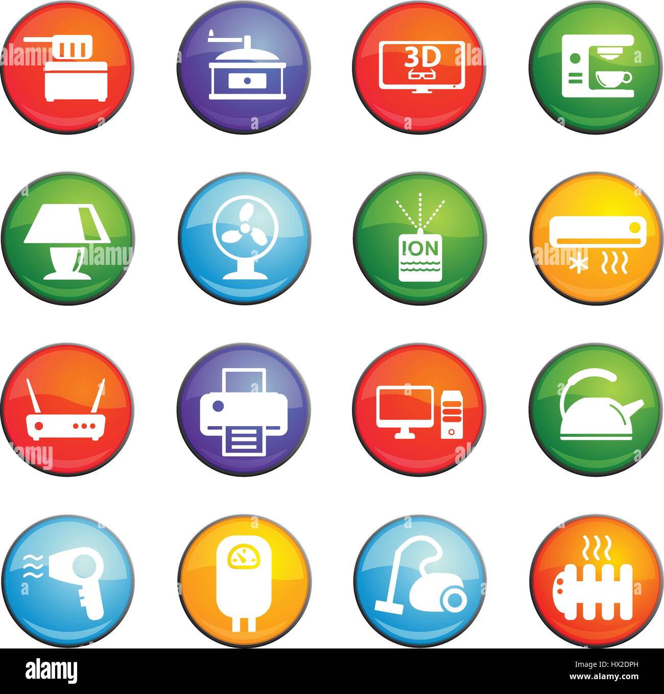 home appliances vector icons for user interface design Stock Vector ...