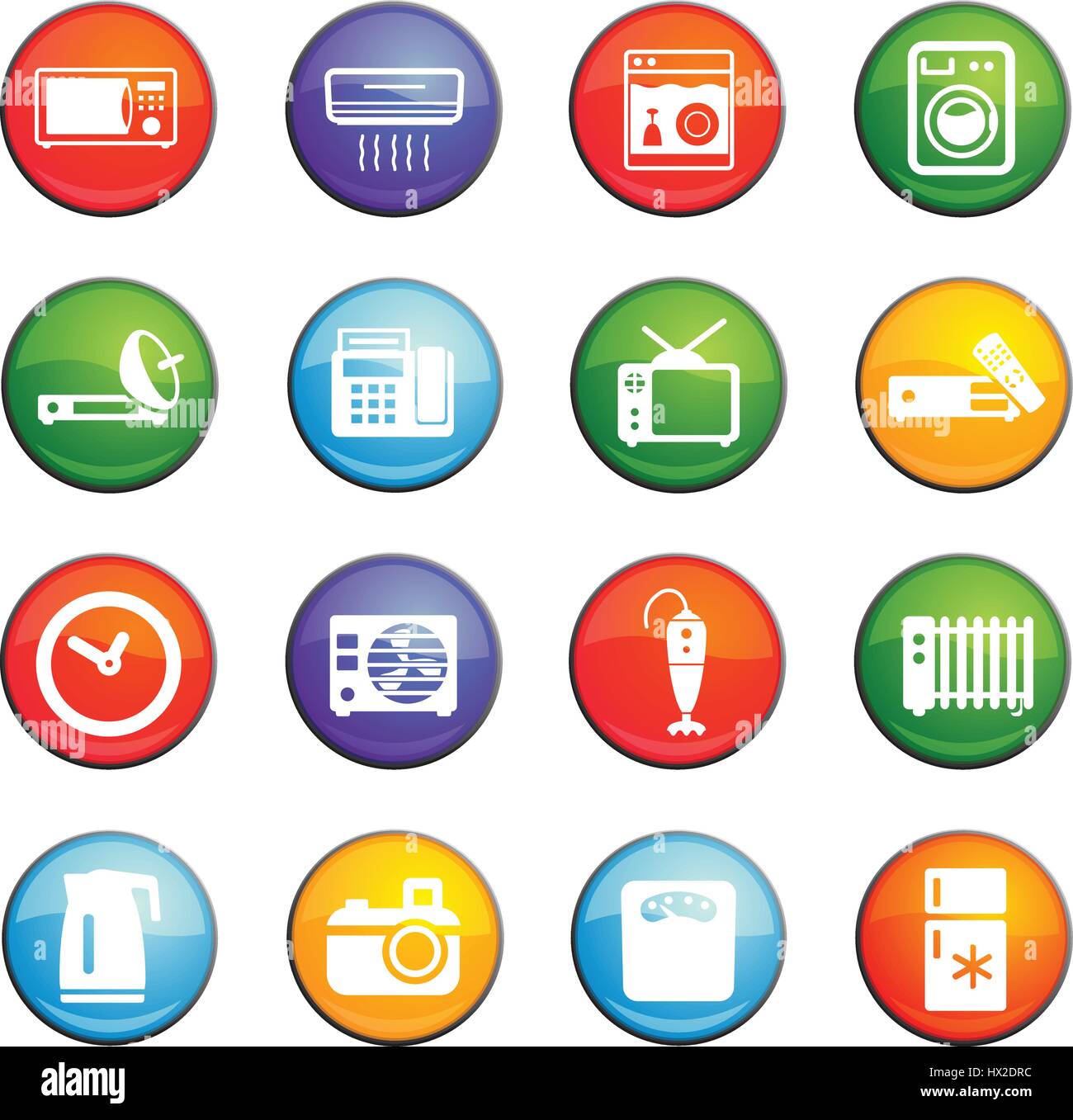 home appliances vector icons for user interface design Stock Vector ...