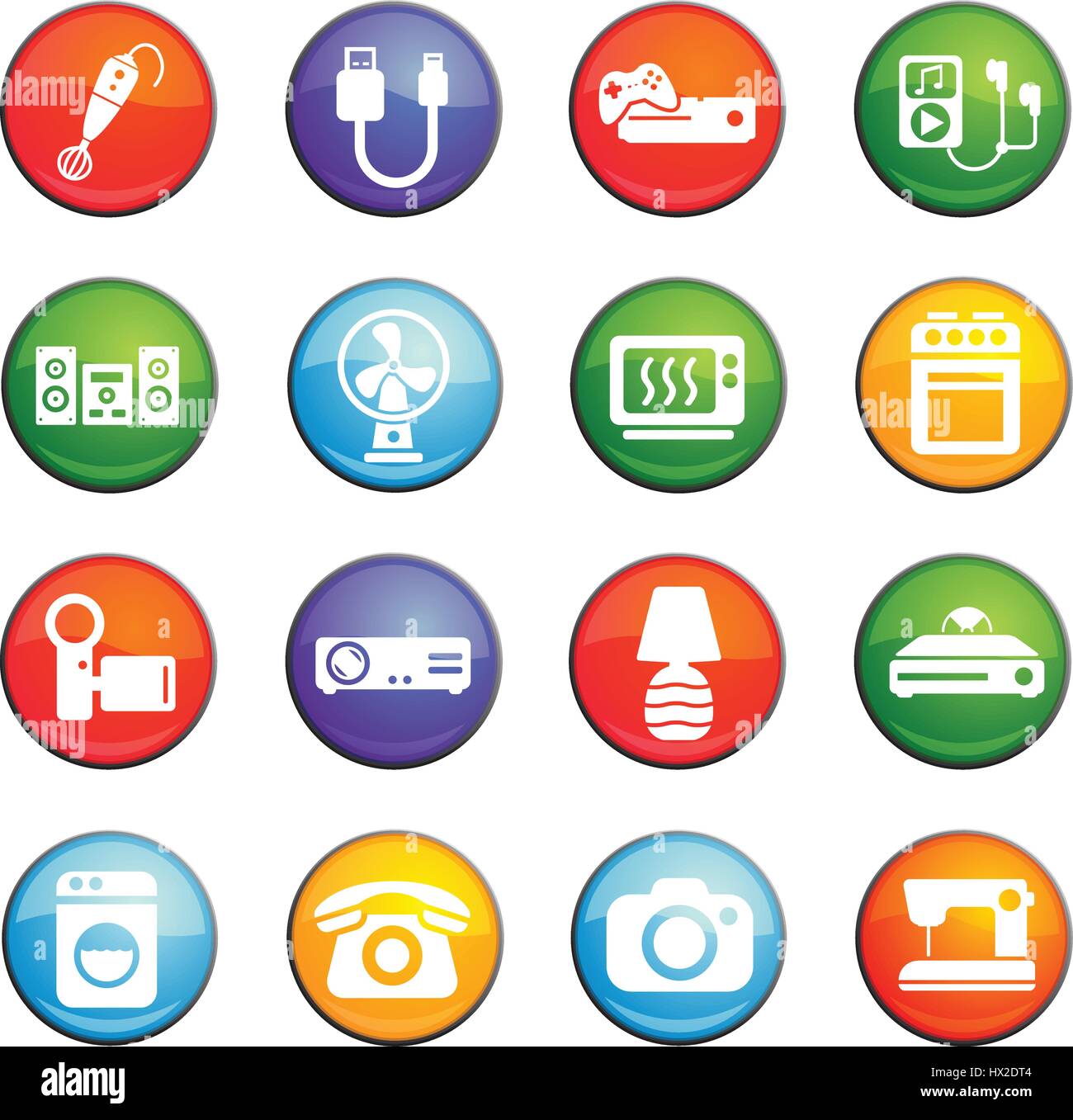 home appliances vector icons for user interface design Stock Vector ...