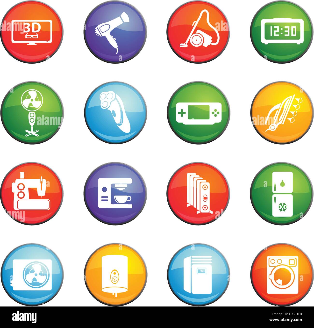 home appliances vector icons for user interface design Stock Vector ...