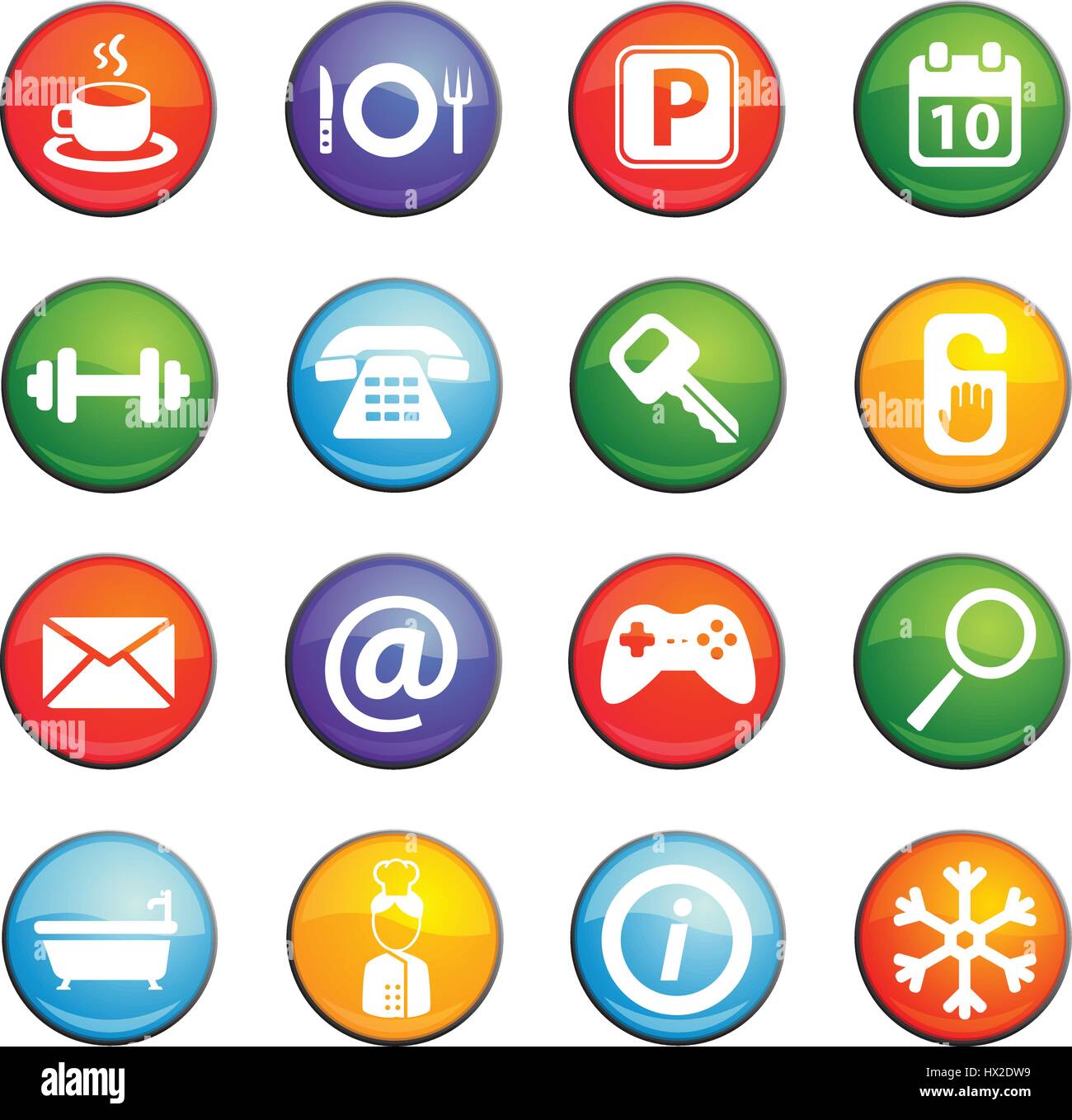 hotel room service vector icons for user interface design Stock Vector ...