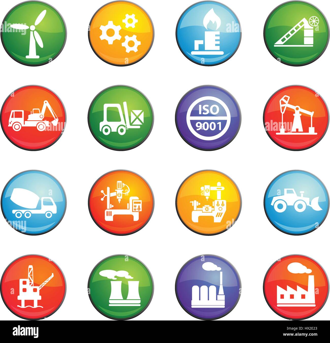 industry vector icons for user interface design Stock Vector Image ...
