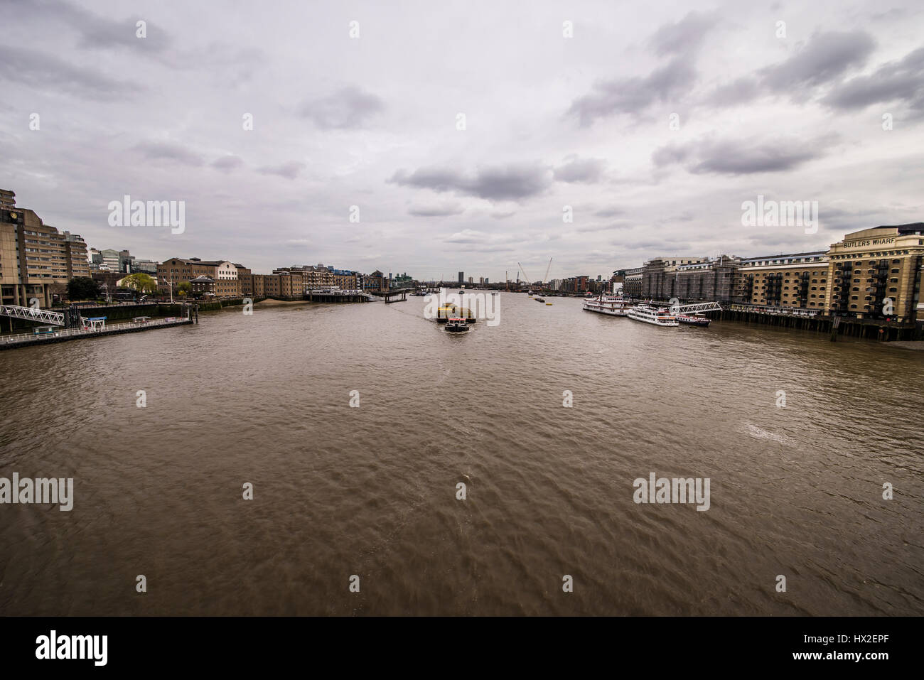 Cory Environmental waste barge being pulled by a tug along the River ...