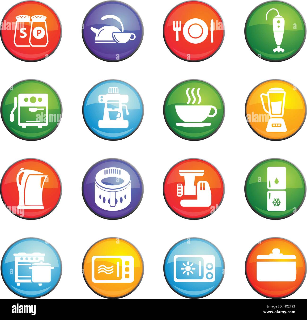kitchen vector icons for user interface design Stock Vector Image & Art ...