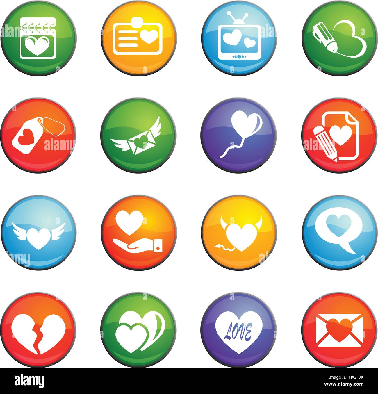 love vector icons for user interface design Stock Vector Image & Art ...