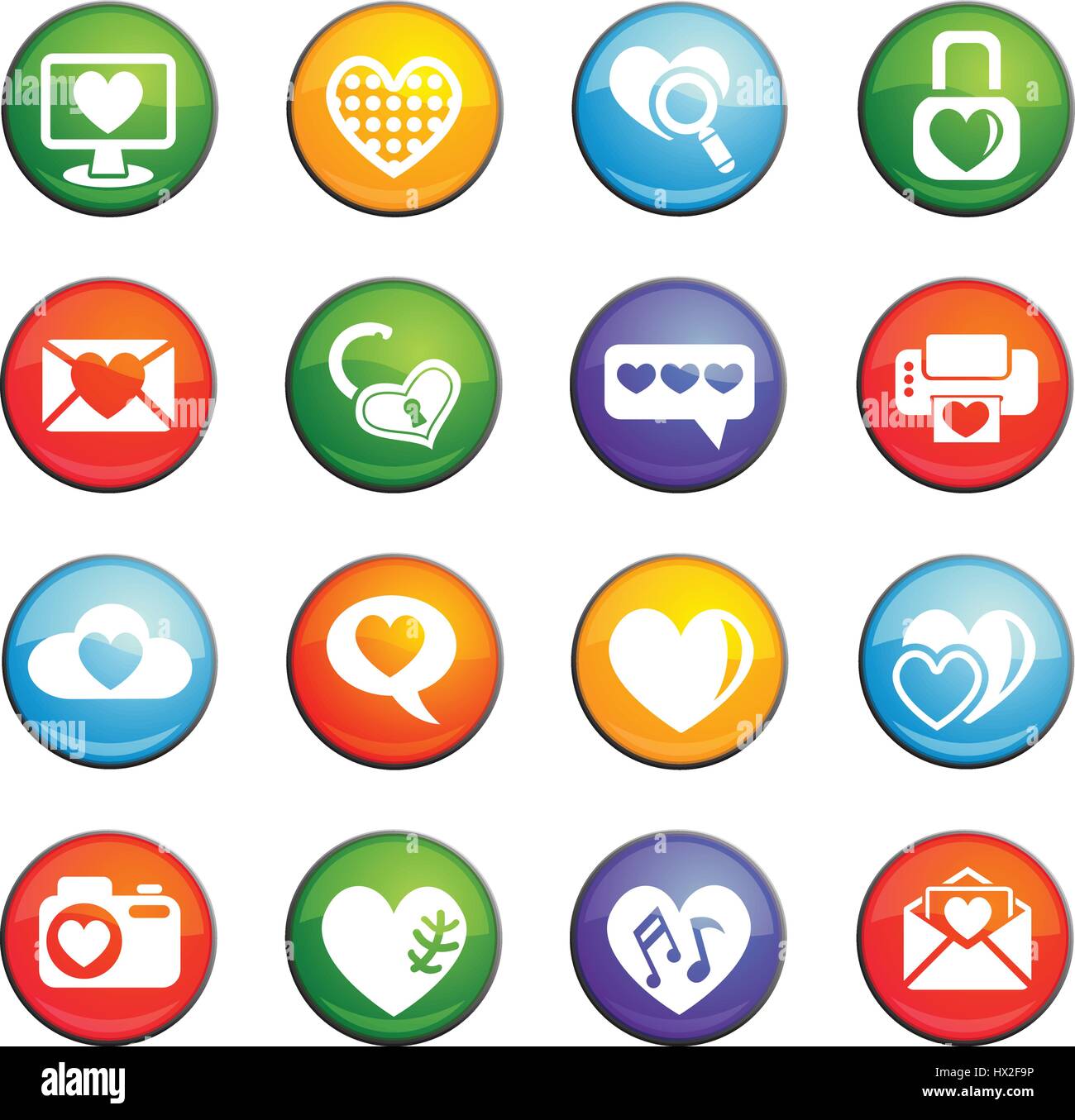love vector icons for user interface design Stock Vector Image & Art ...