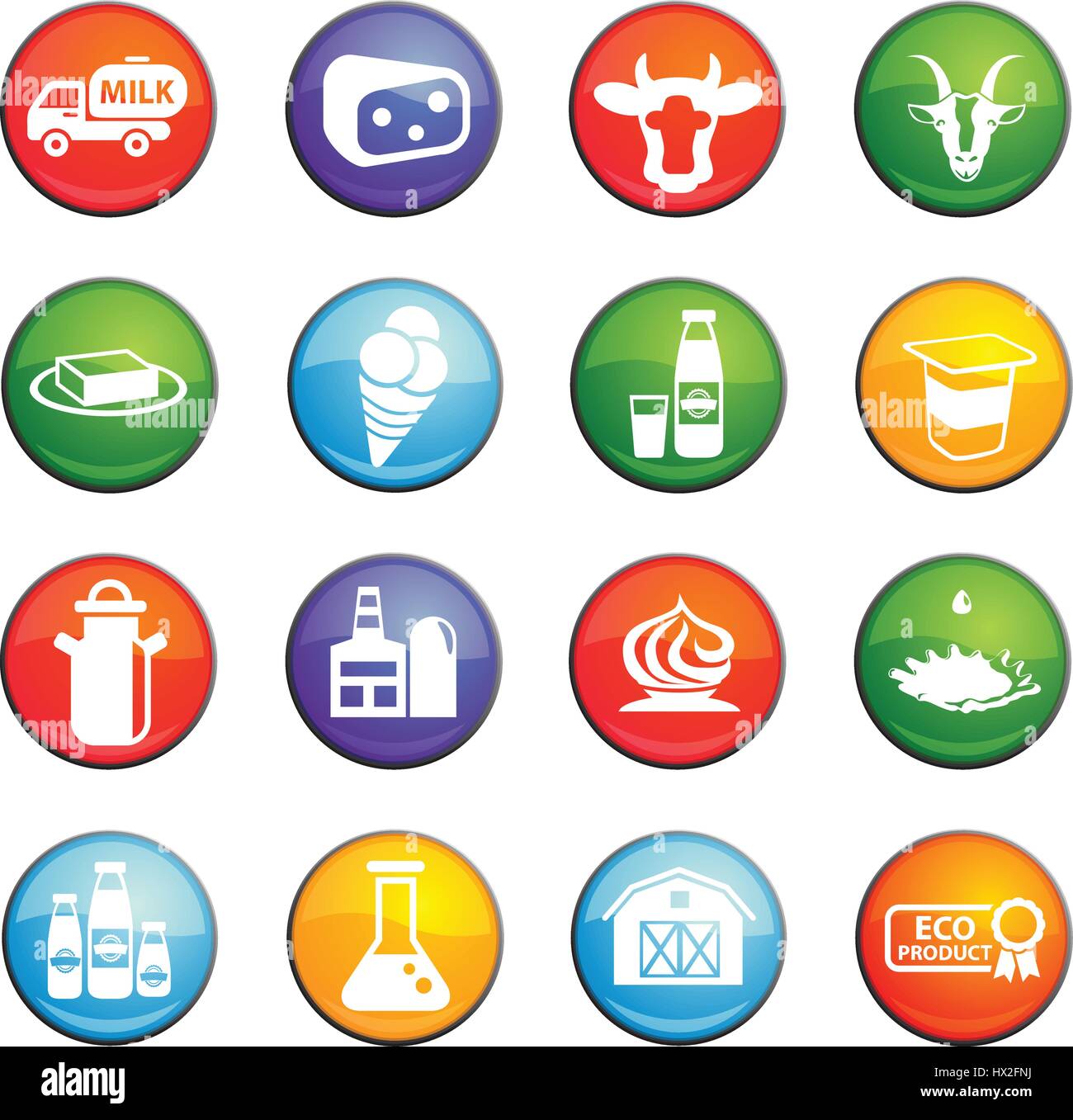 milk vector icons for user interface design Stock Vector Image & Art ...