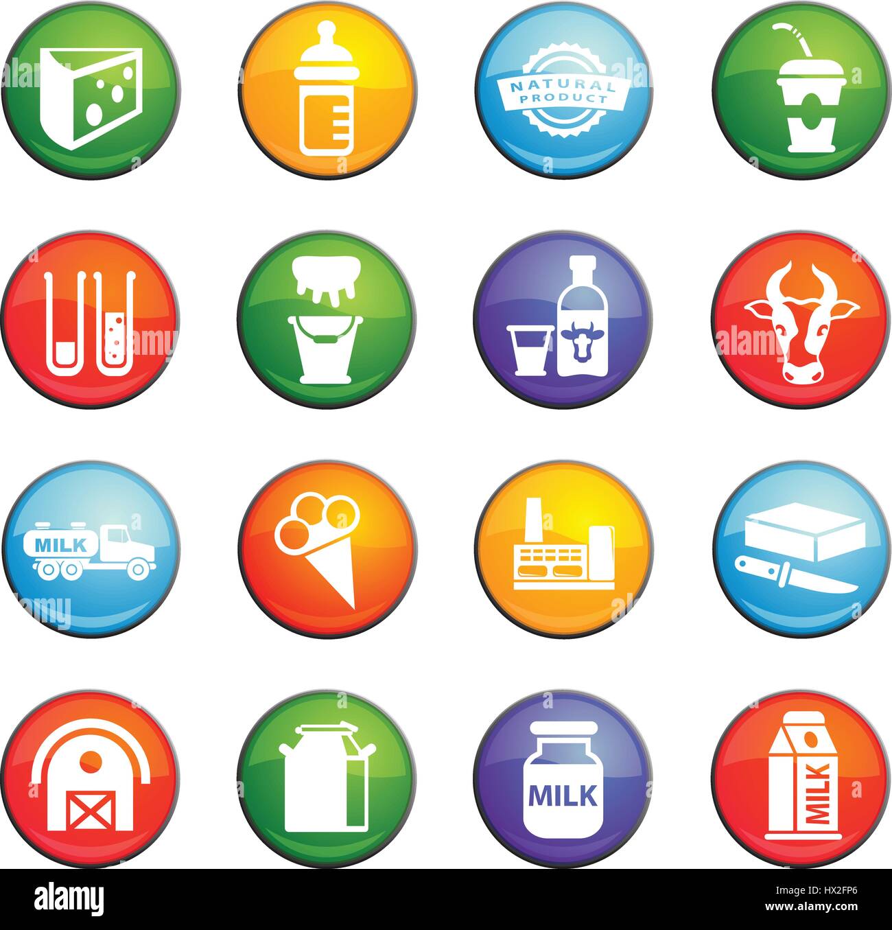 milk vector icons for user interface design Stock Vector Image & Art ...