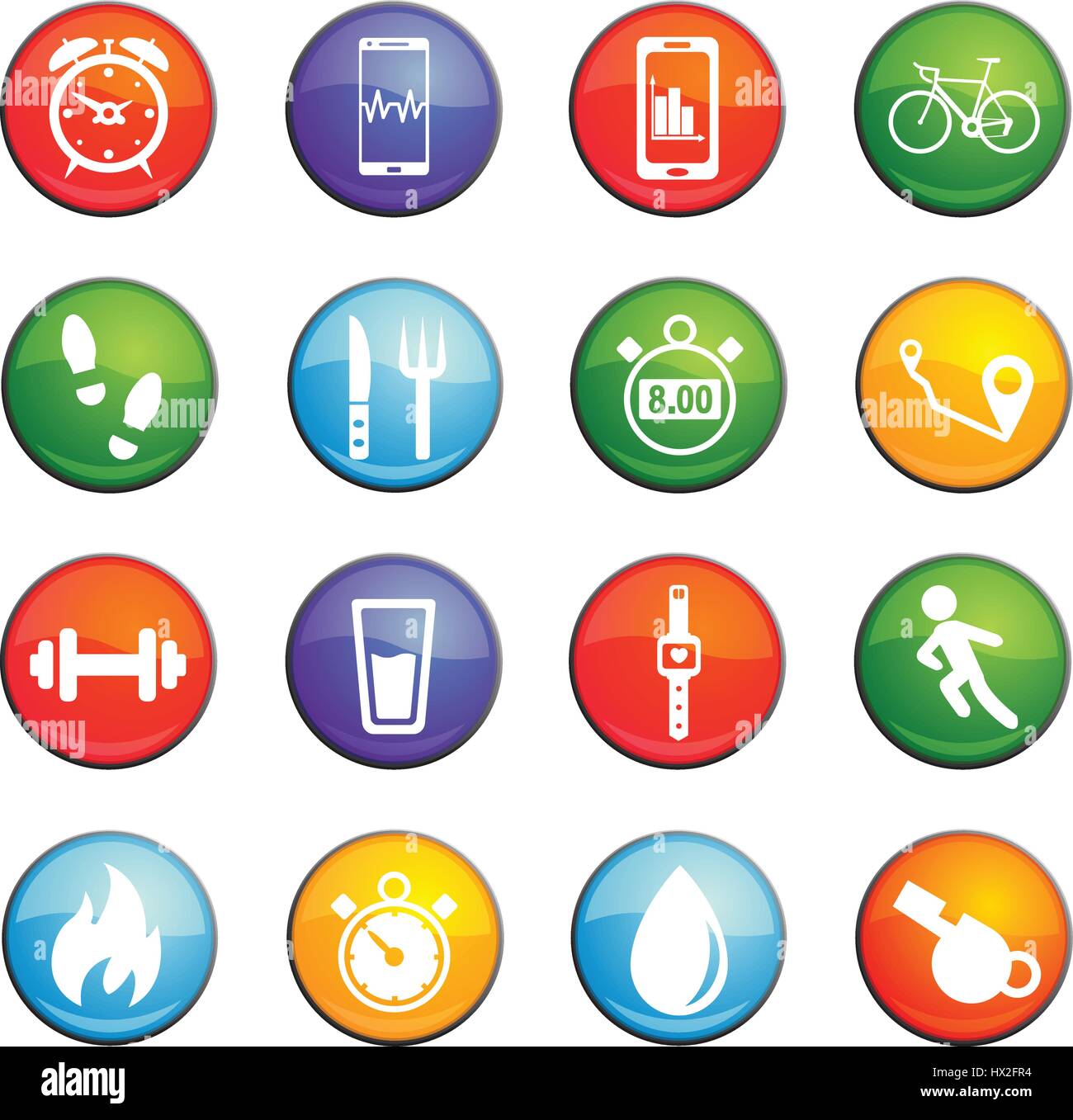 monitoring apps vector icons for user interface design Stock Vector ...