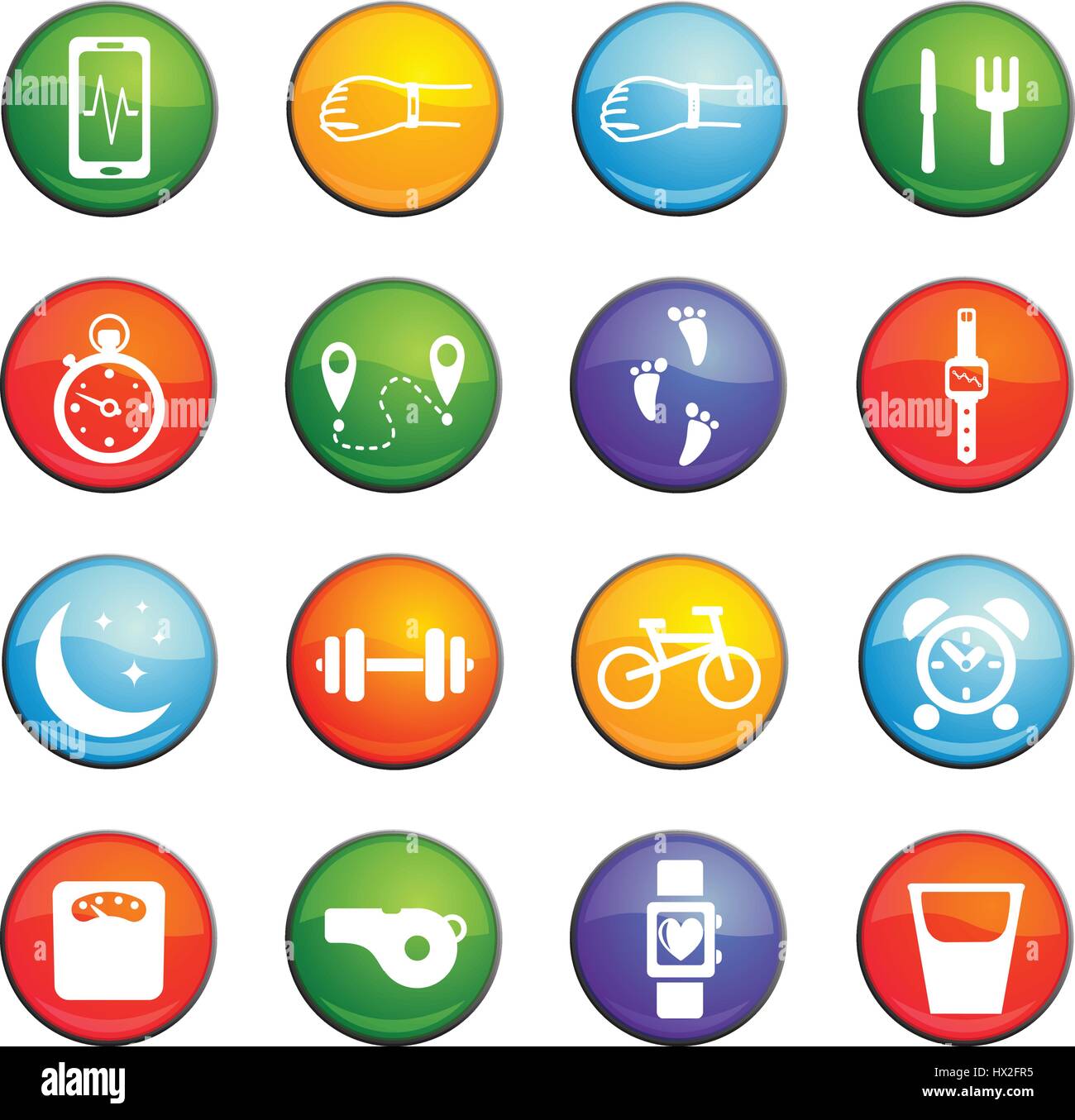 monitoring apps vector icons for user interface design Stock Vector ...
