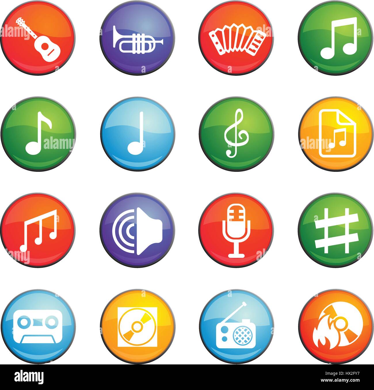 music vector icons for user interface design Stock Vector Image & Art ...
