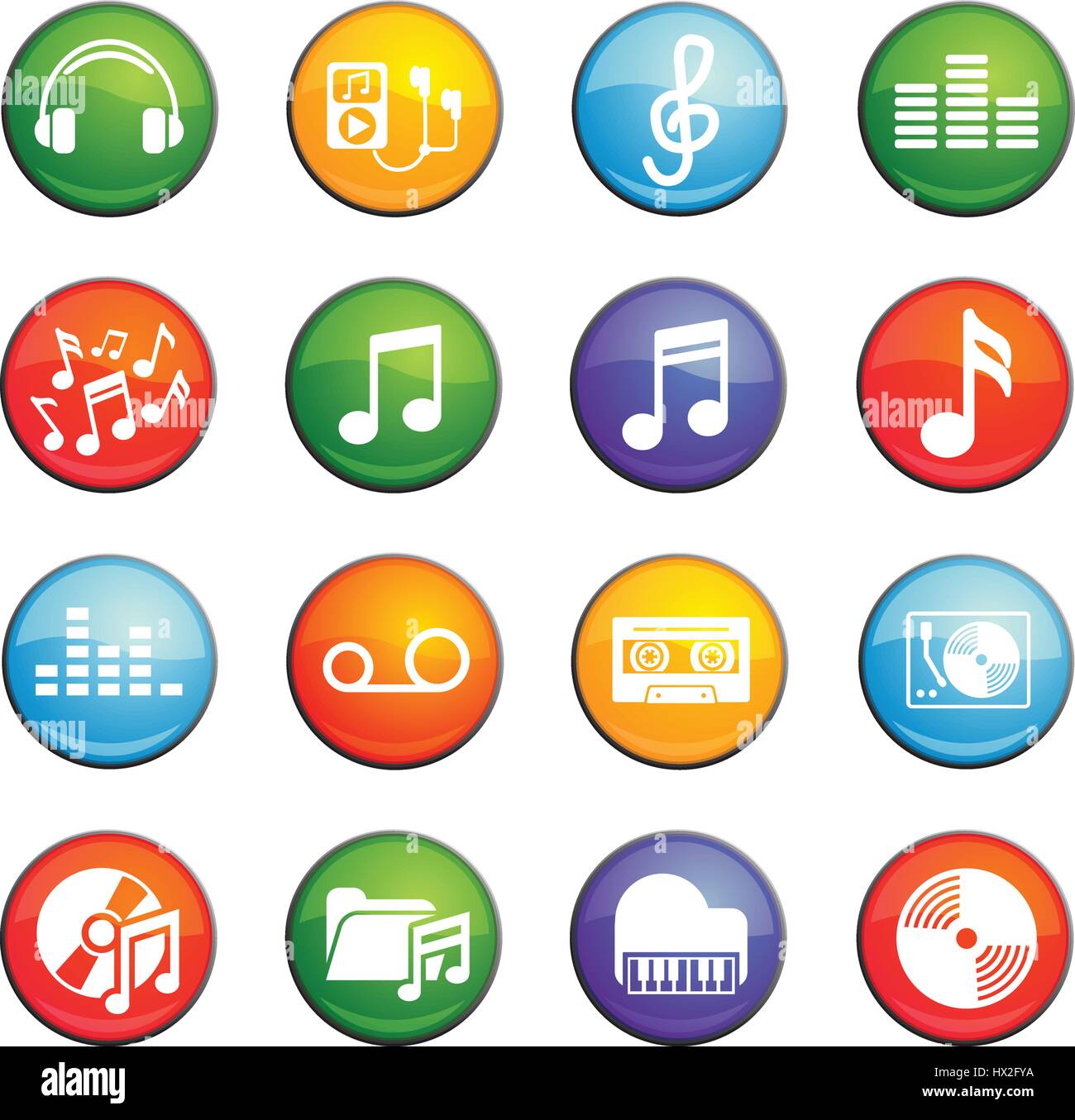 music vector icons for user interface design Stock Vector Image & Art ...