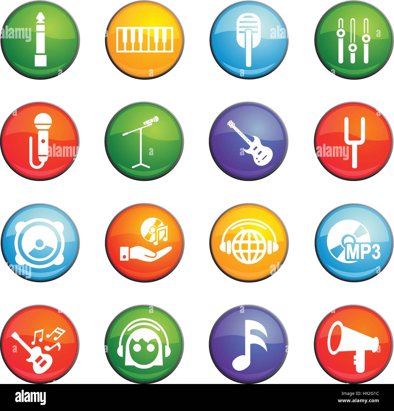 music vector icons for user interface design Stock Vector Image & Art ...